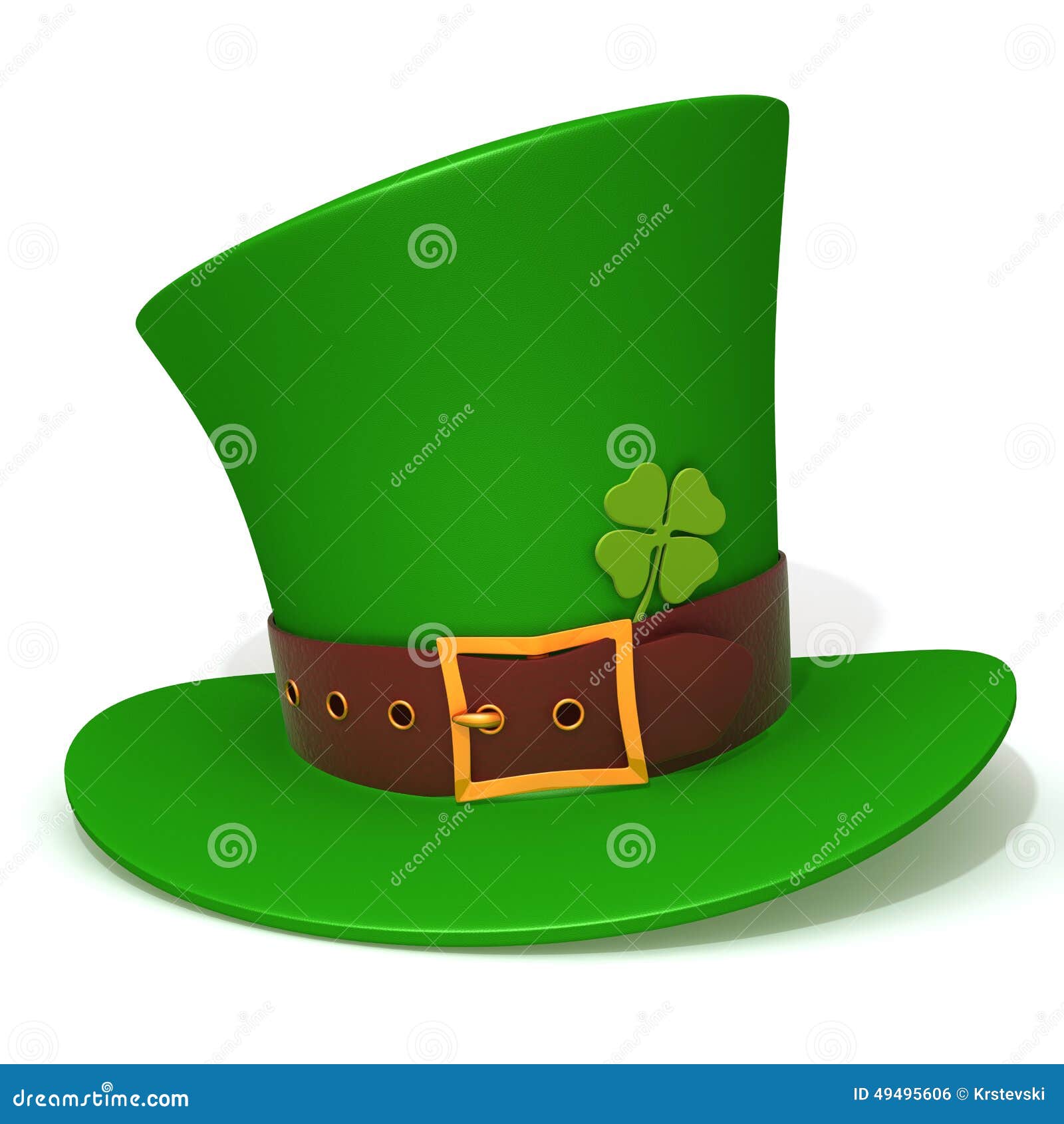 St Patrick Dag Groene Hoed Van Een Kabouter 3d Illustratie Stock ...