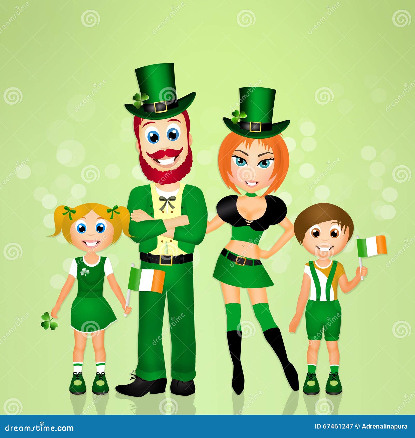 St.Patrick family stock illustration. Illustration of costume - 67461247
