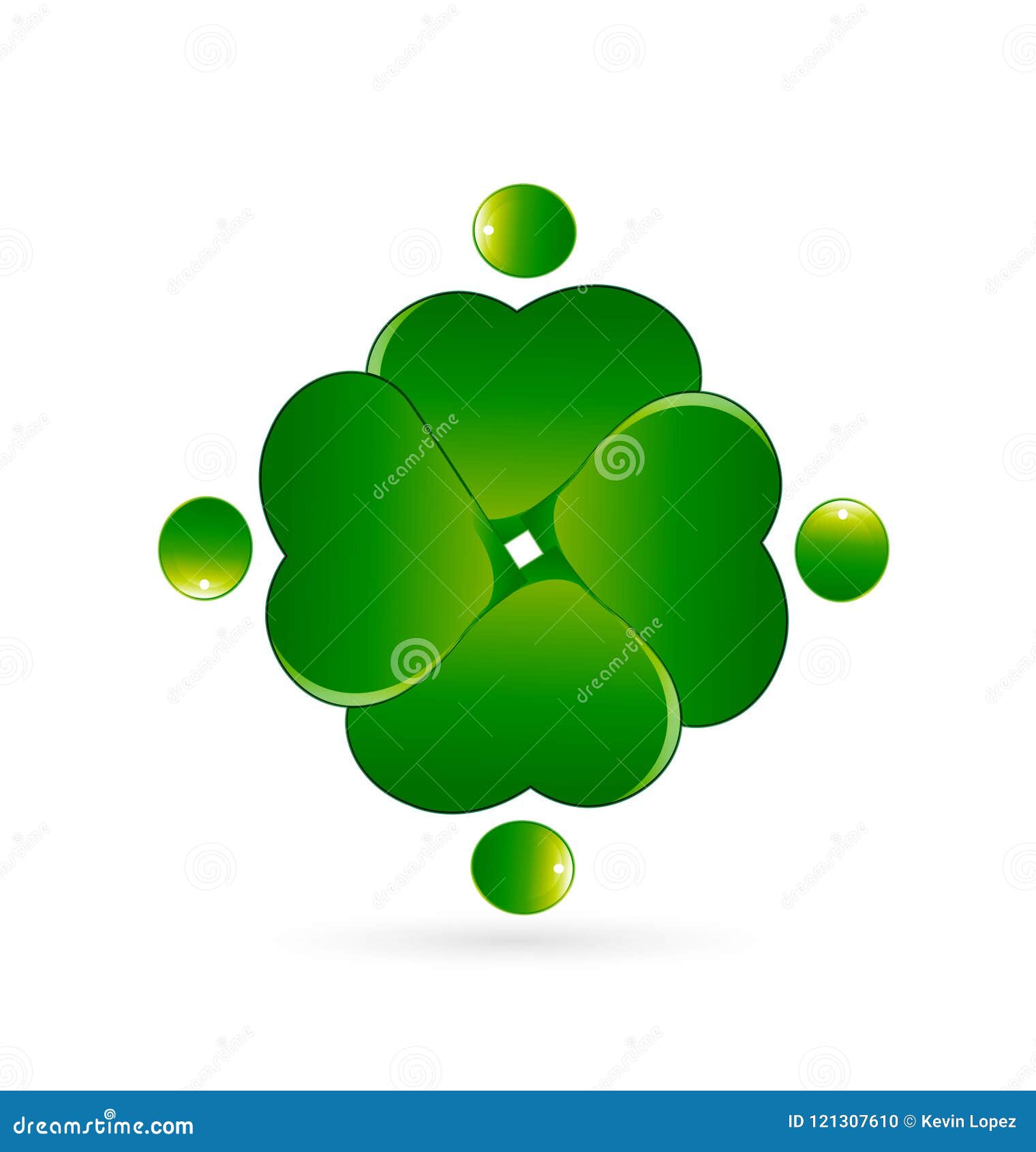 St.Patrick Four Leaf Clover, People Teamwork Stock Vector ...