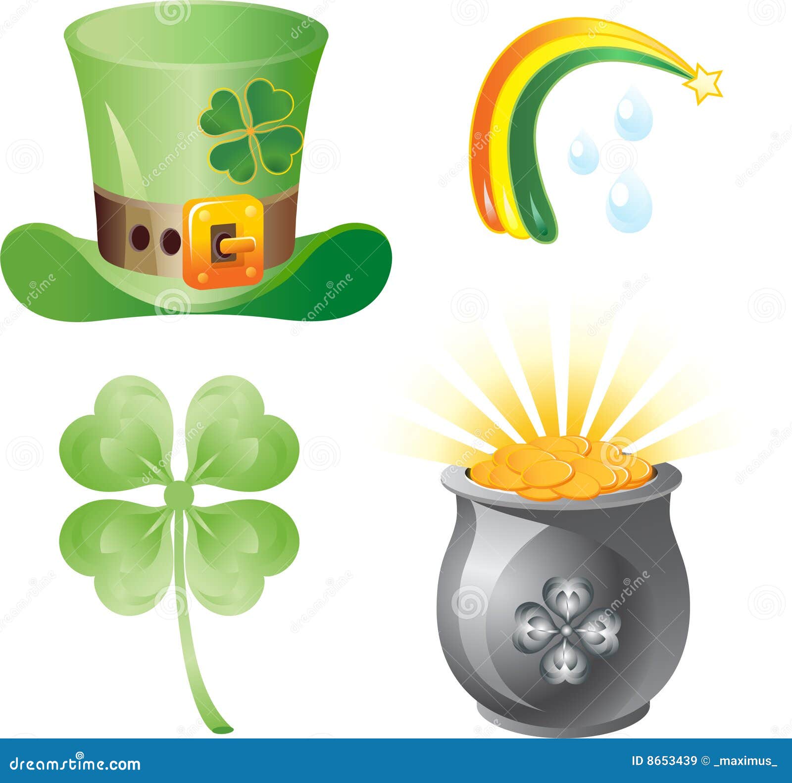 St. patrick icon set stock illustration. Illustration of ireland - 8653439