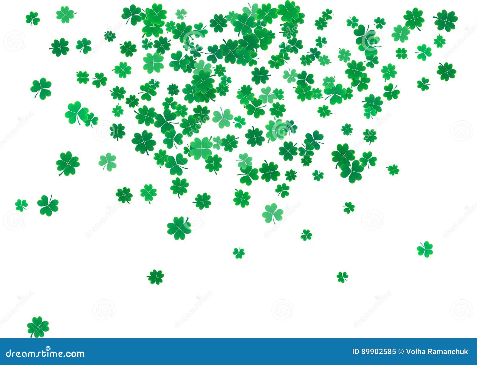 St Patrick S Day Background Template With Falling Clover Leaves Stock