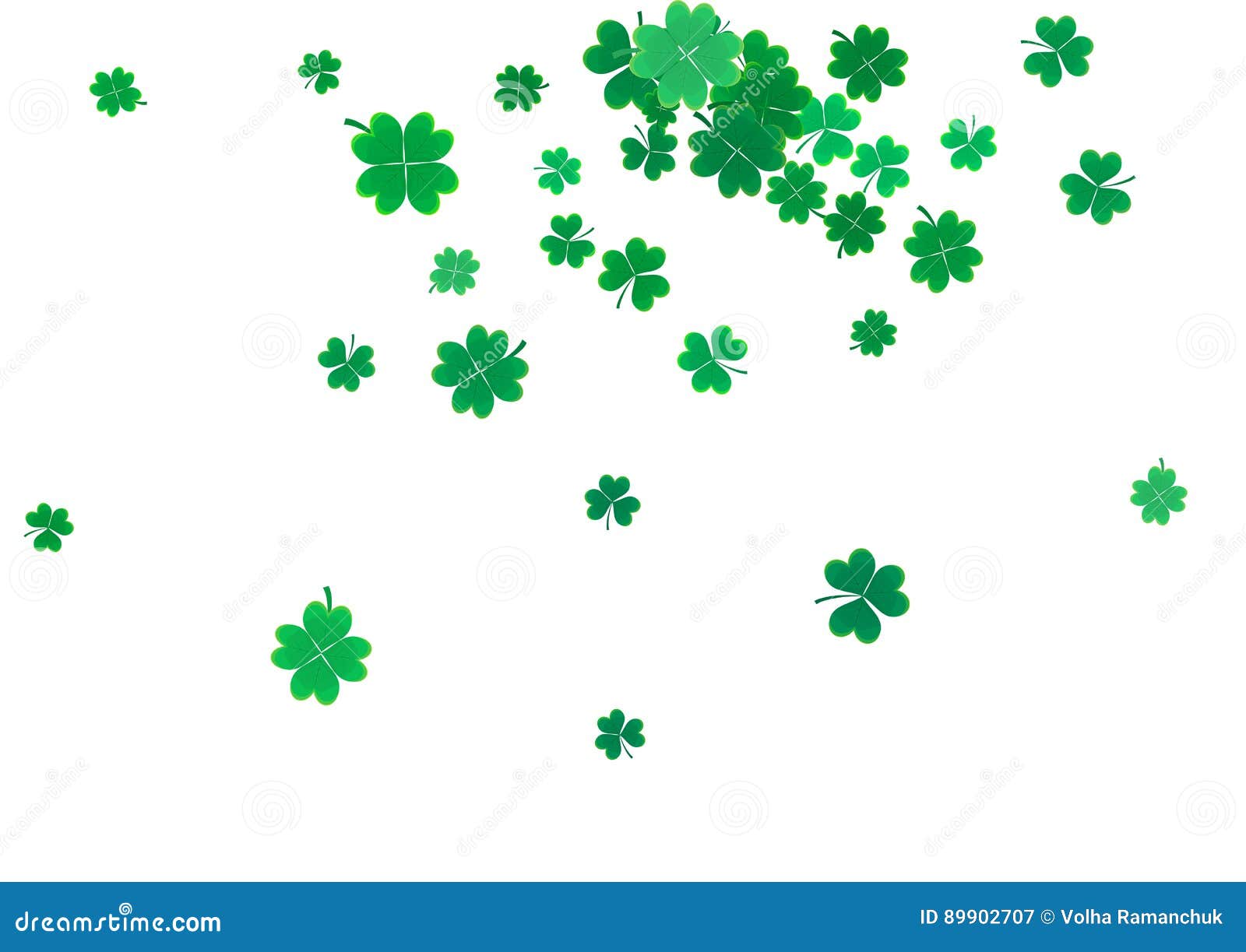 St Patrick S Day Background Template With Falling Clover Leaves Stock