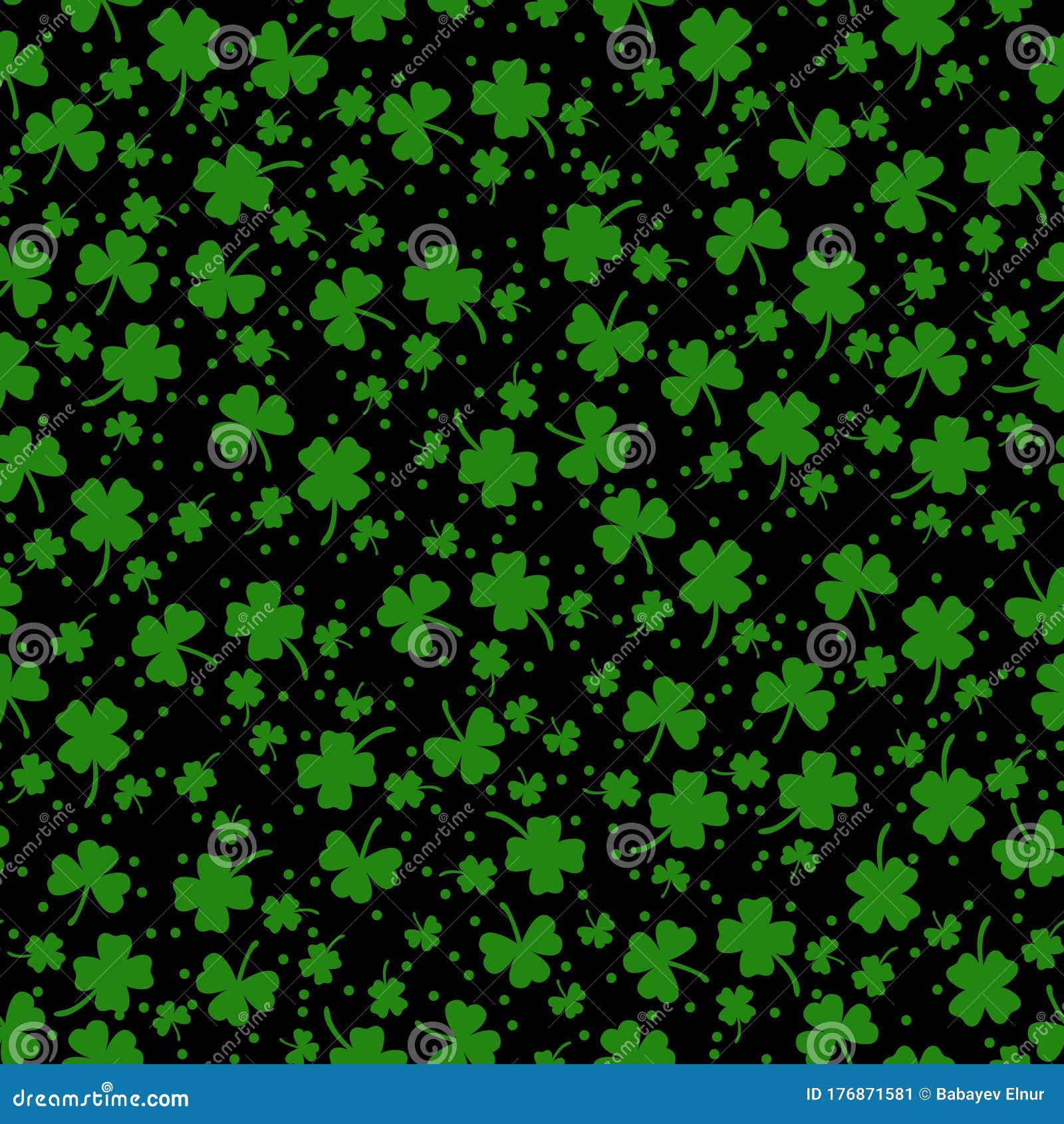 St Patrick S Day Clover Seamless Pattern. Vector Illustration for Lucky ...