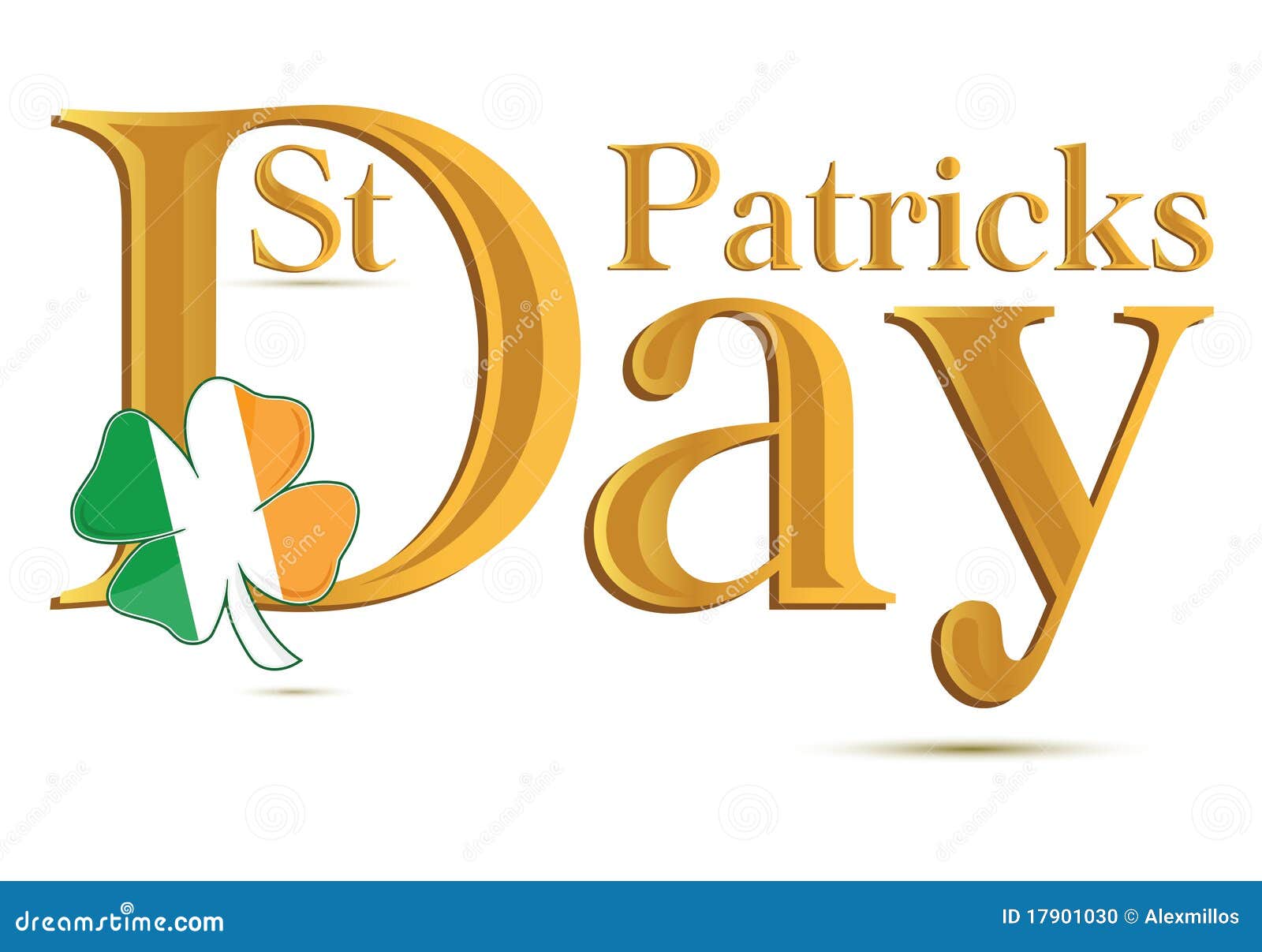 St.Patrick s Day gold text stock vector. Illustration of leafed - 17901030