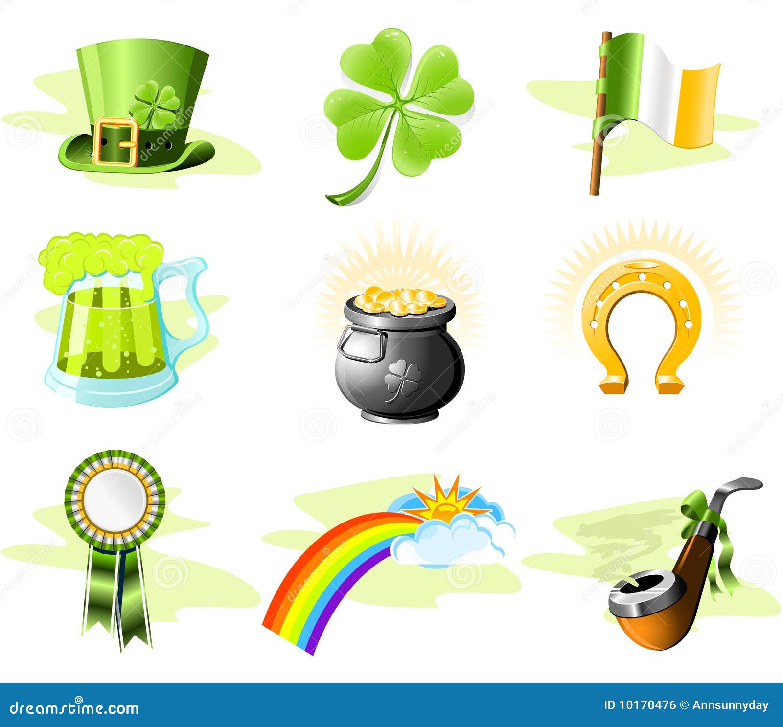 St. Patrick s Day icons stock vector. Illustration of ribbon - 10170476