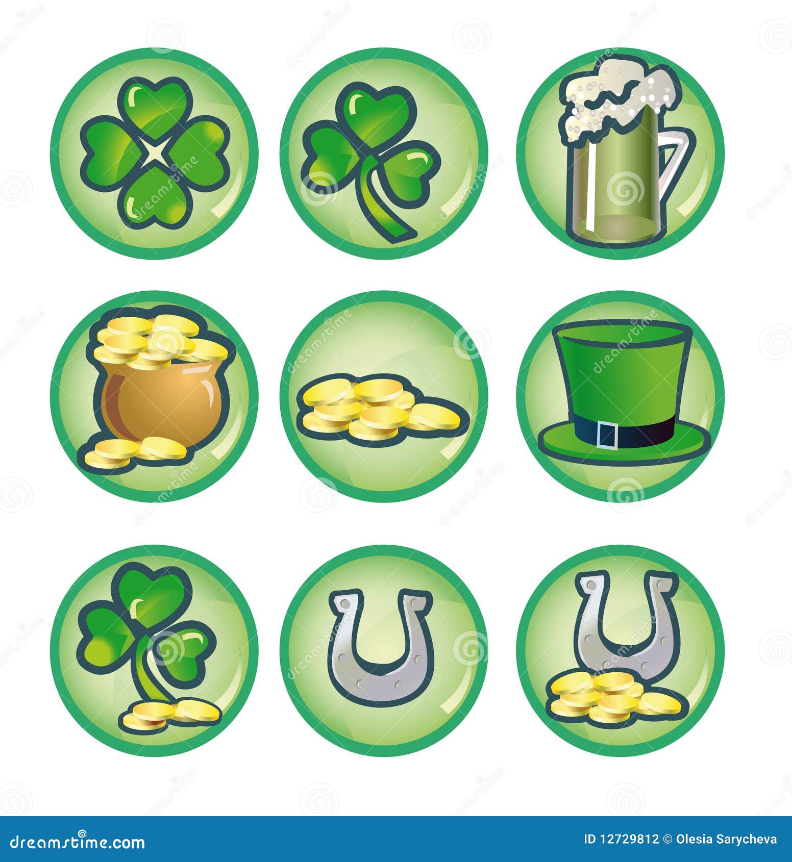 St. Patrick s Day icons stock vector. Illustration of foam - 12729812