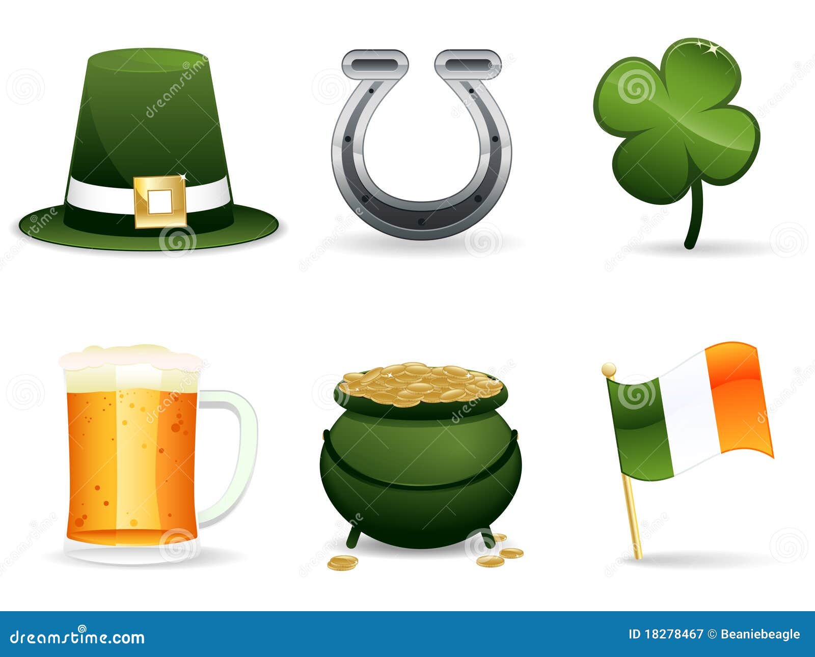 St. Patrick S Day Irish Icons Stock Vector - Illustration of elements ...