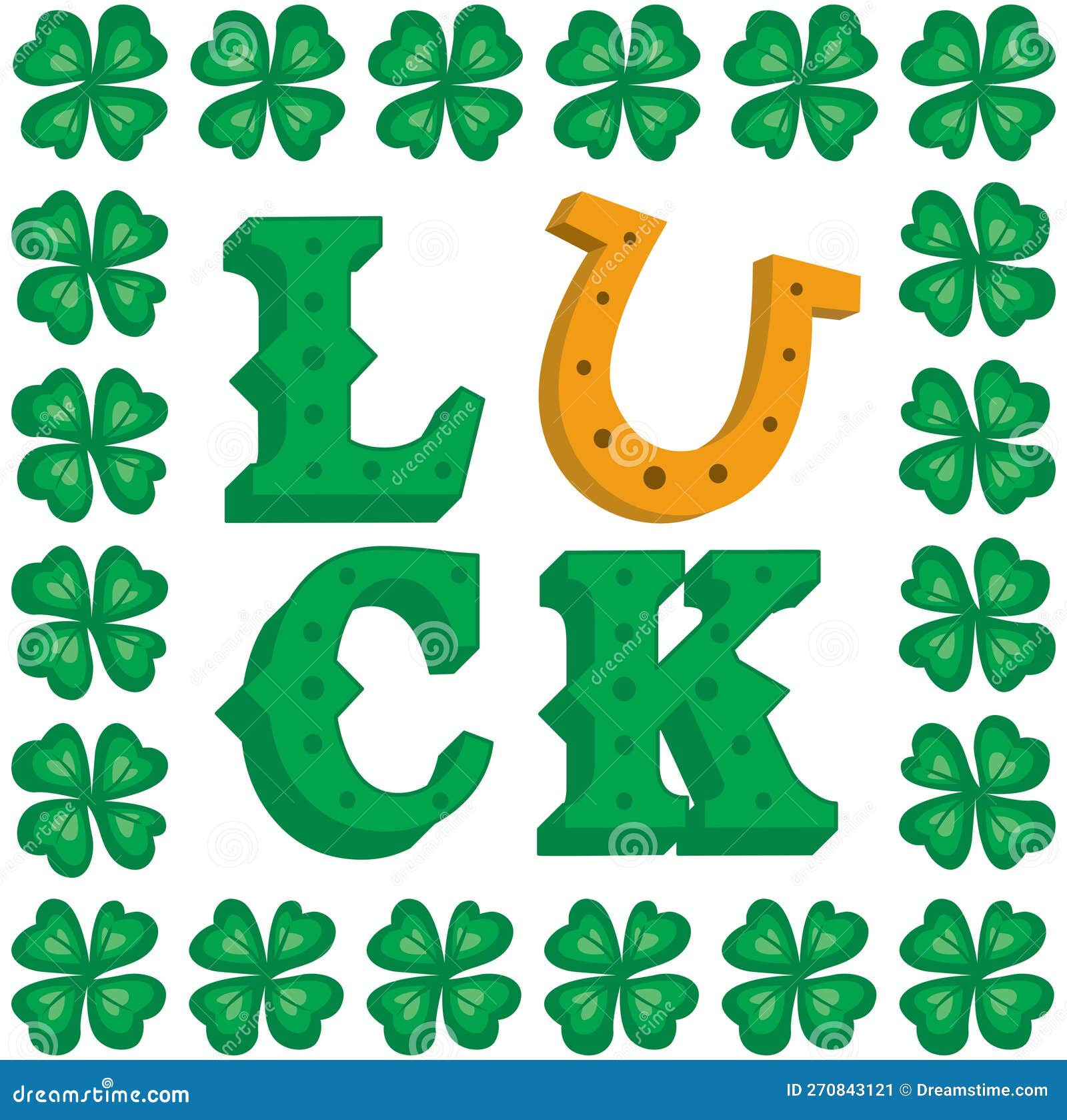 Luck Word Vintage Typography Style Stock Photography | CartoonDealer ...