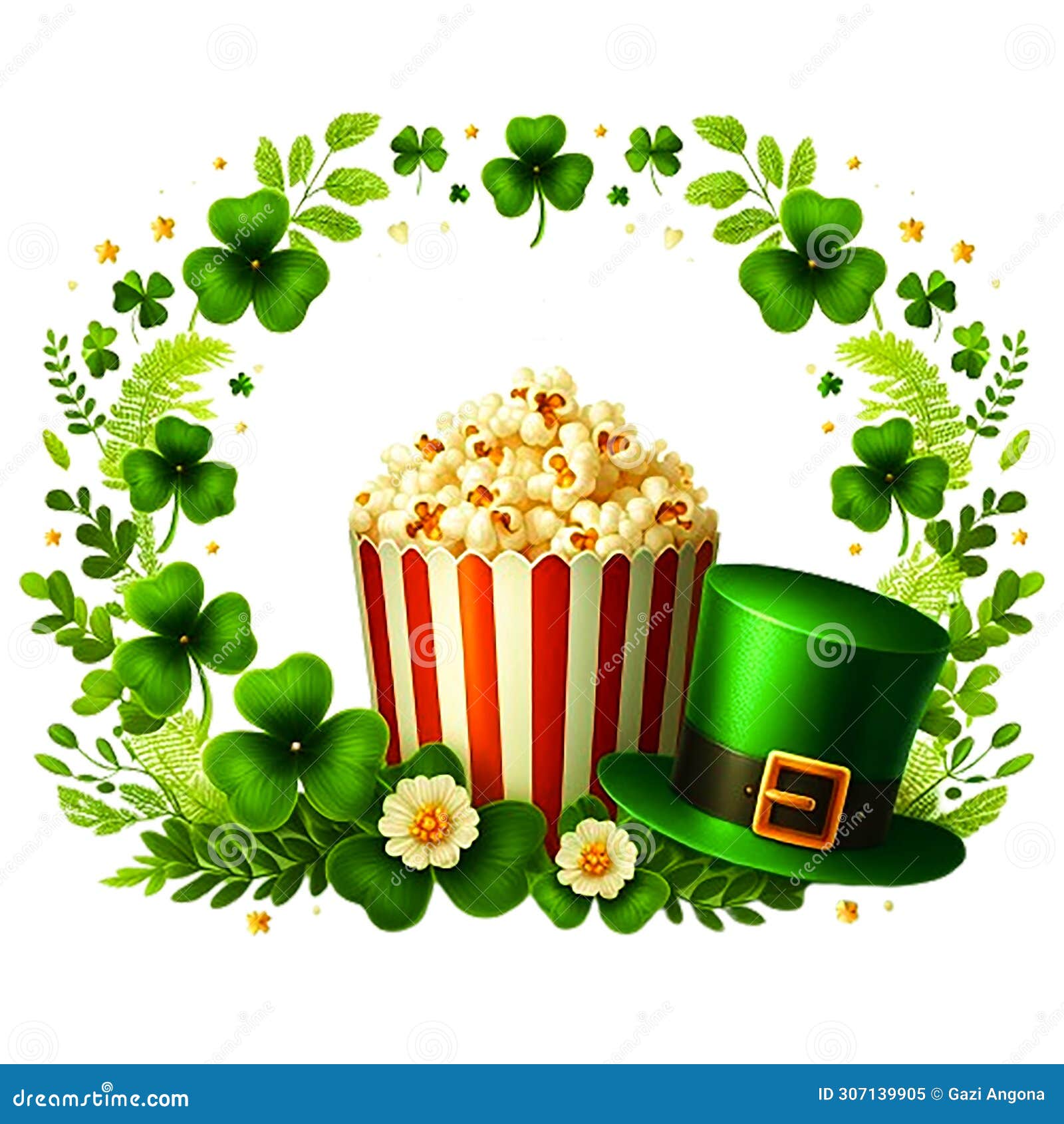 St. Patrick S Day Lucky Popcorn Clipart Stock Illustration ...