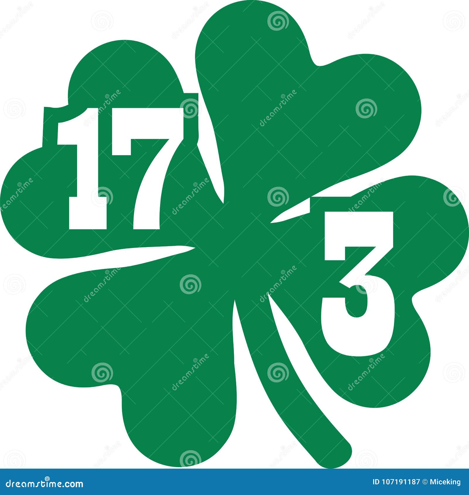 St. Patrick`s Day March of 17th with Clover Stock Vector - Illustration ...