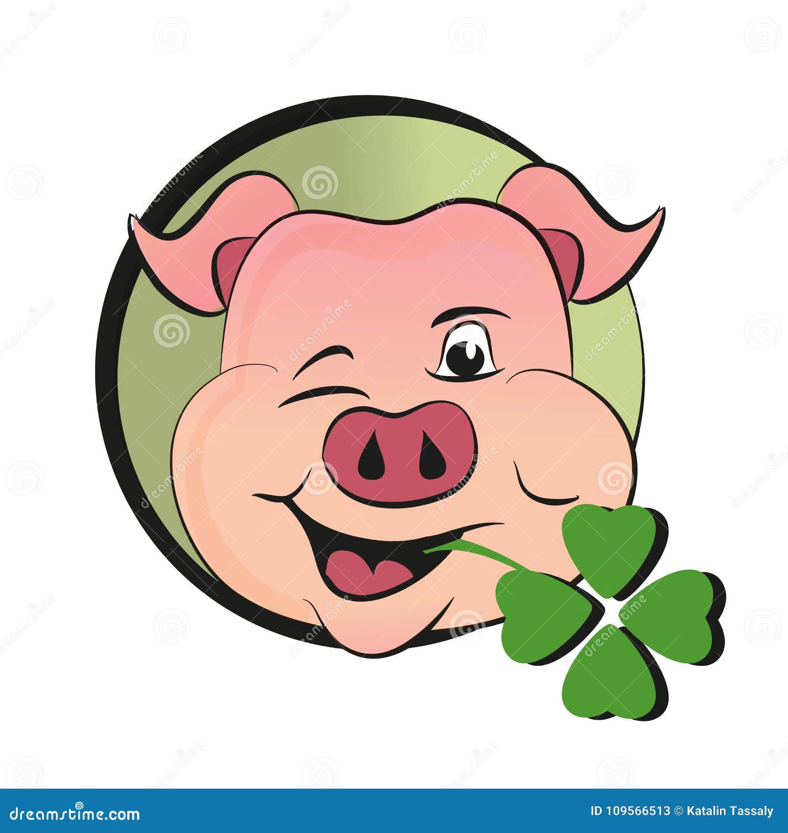St Patrick S Day Pig with Clover Stock Vector - Illustration of leaf ...