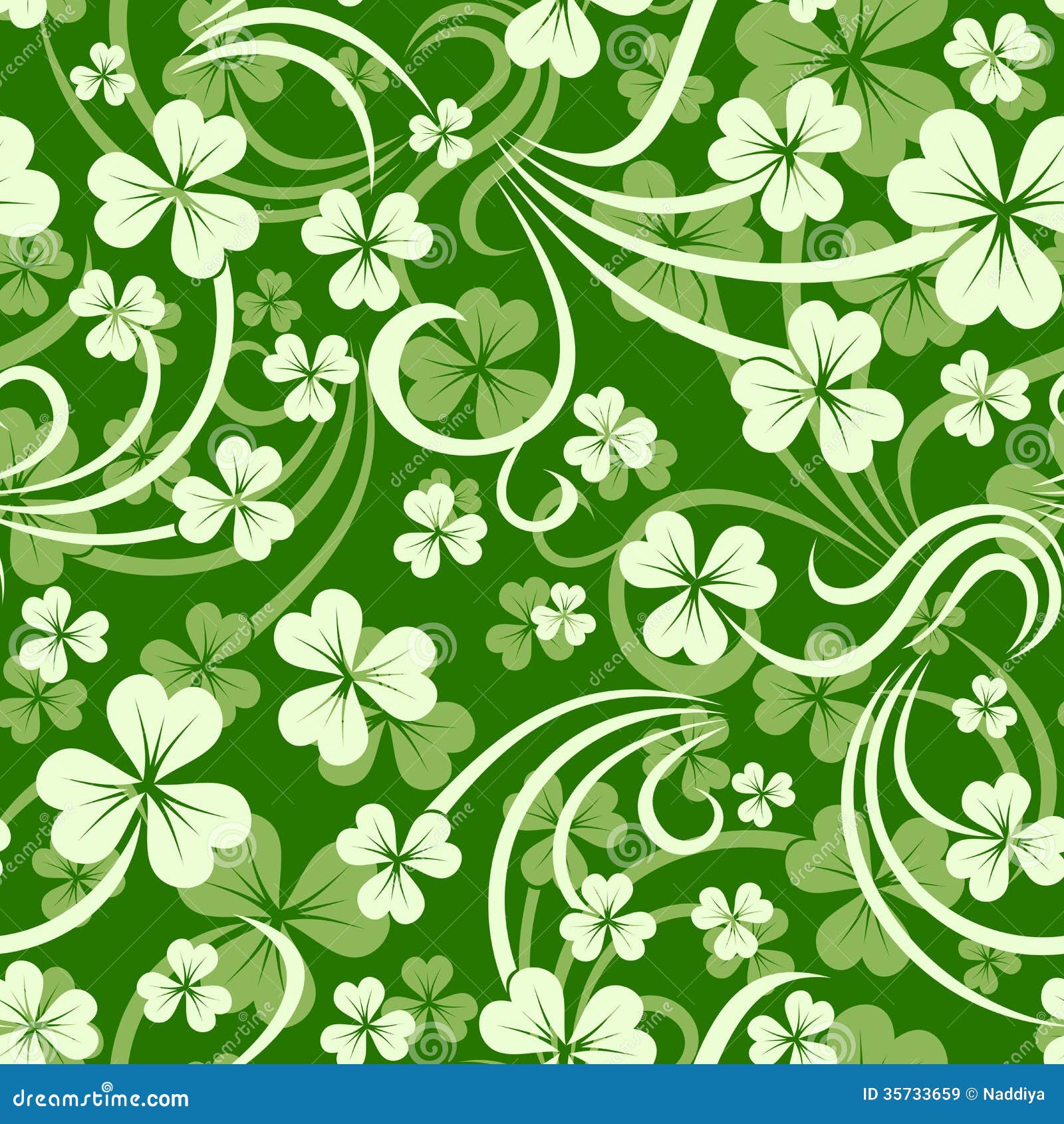 St Patricks Day Seamless Background With Shamrock Stock Vector