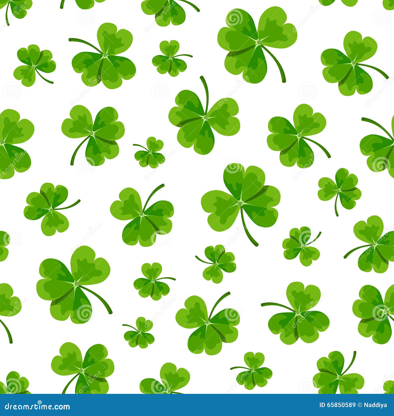 St Patrick S Day Seamless Pattern With Shamrock Vector Illustration