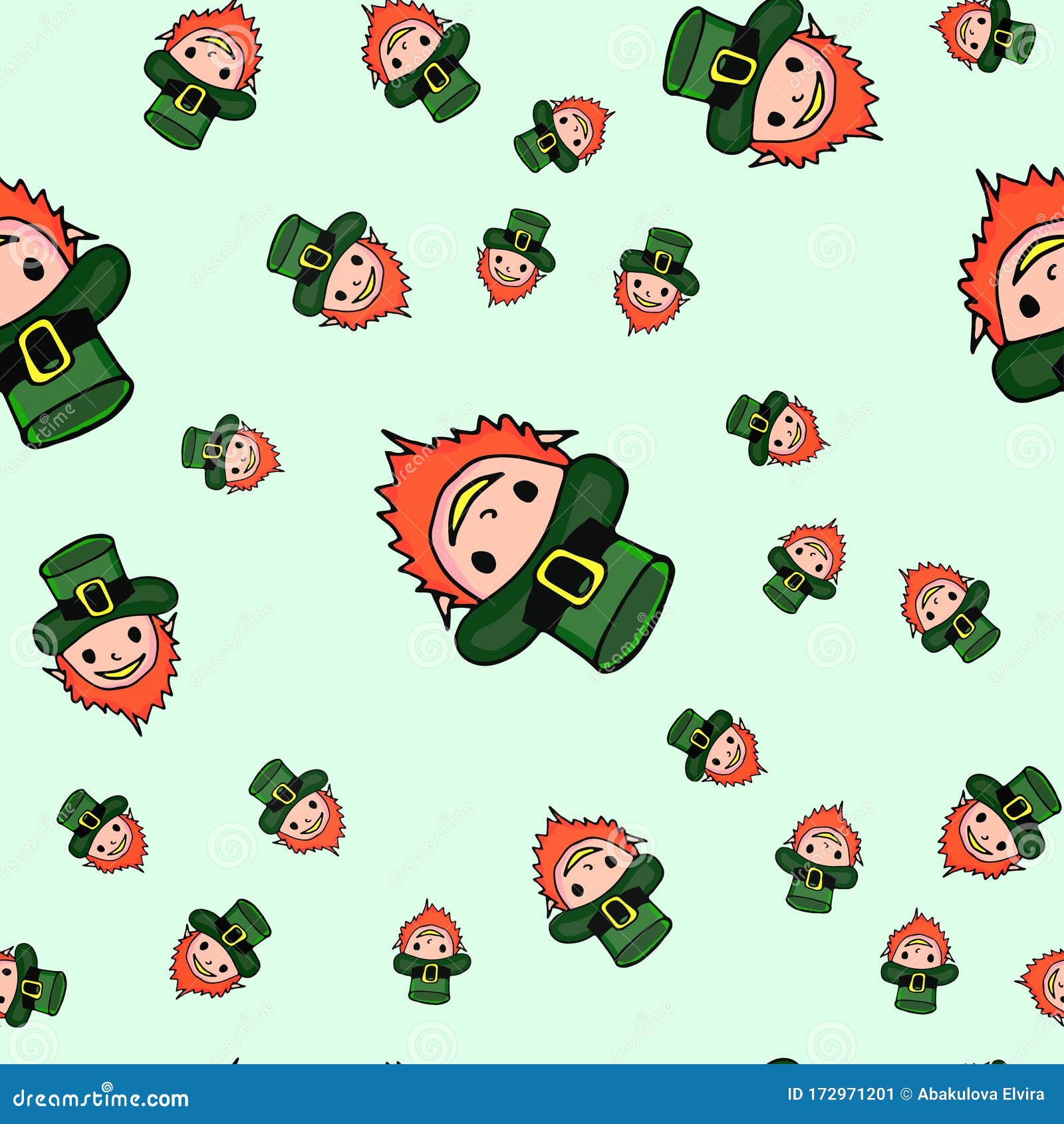 St. Patrick`s Day Seamless Texture with Lepricone Stock Vector ...