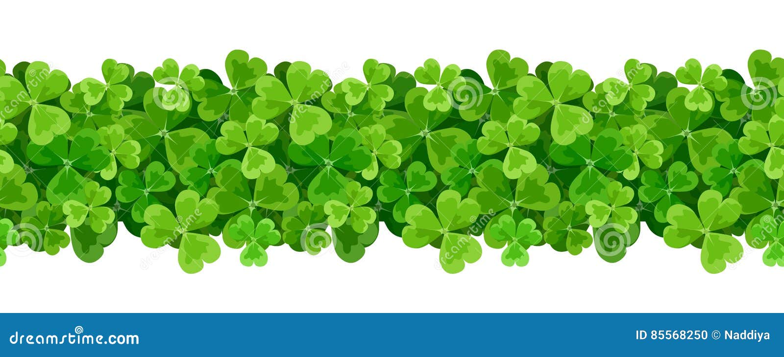 St. Patrick`s Day Vector Horizontal Seamless Background with Shamrock ...
