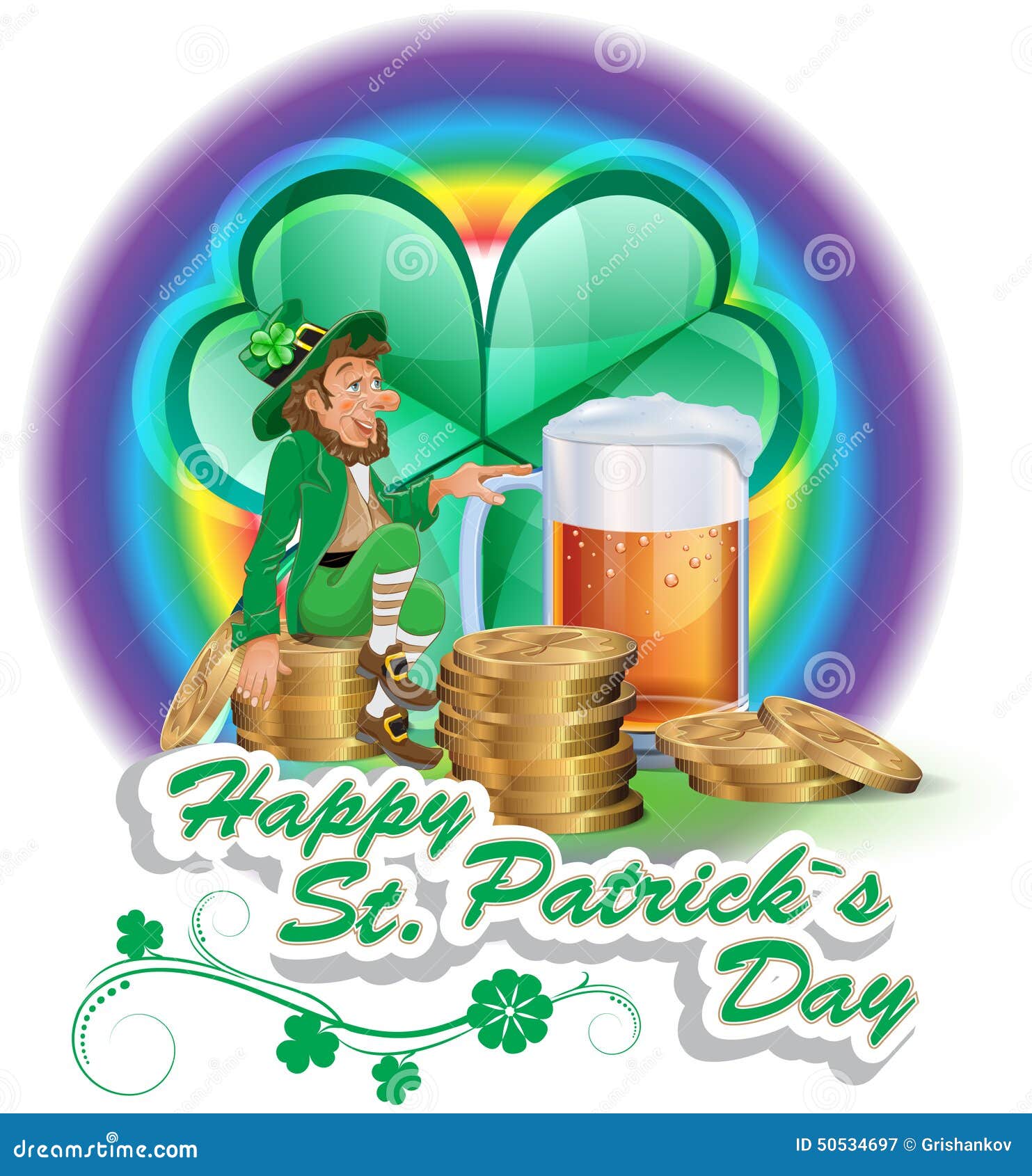 St. Patrick`s Day stock illustration. Illustration of gold - 50534697