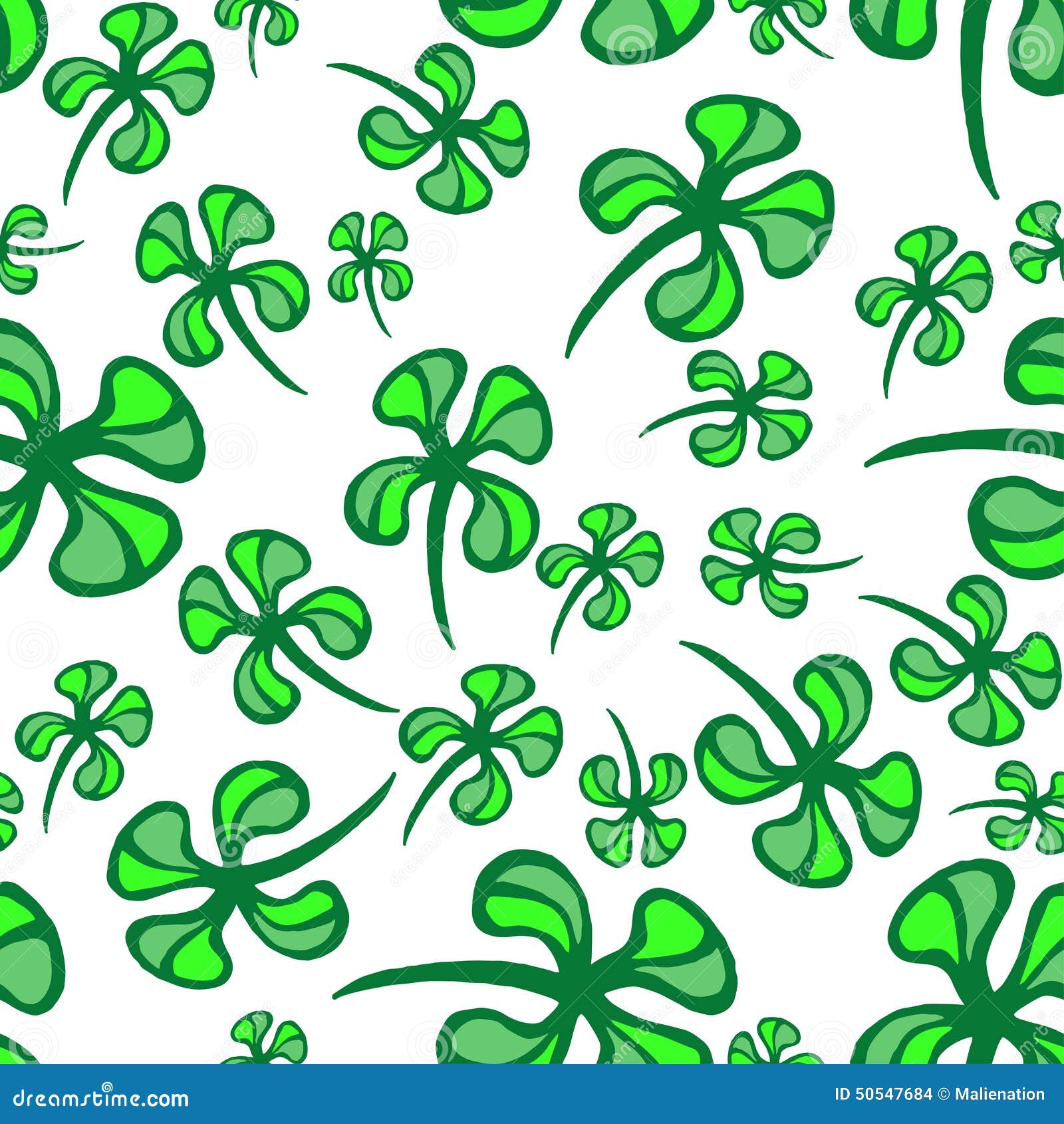 St Patricks Day Vector Seamless Background With Shamrock Clover