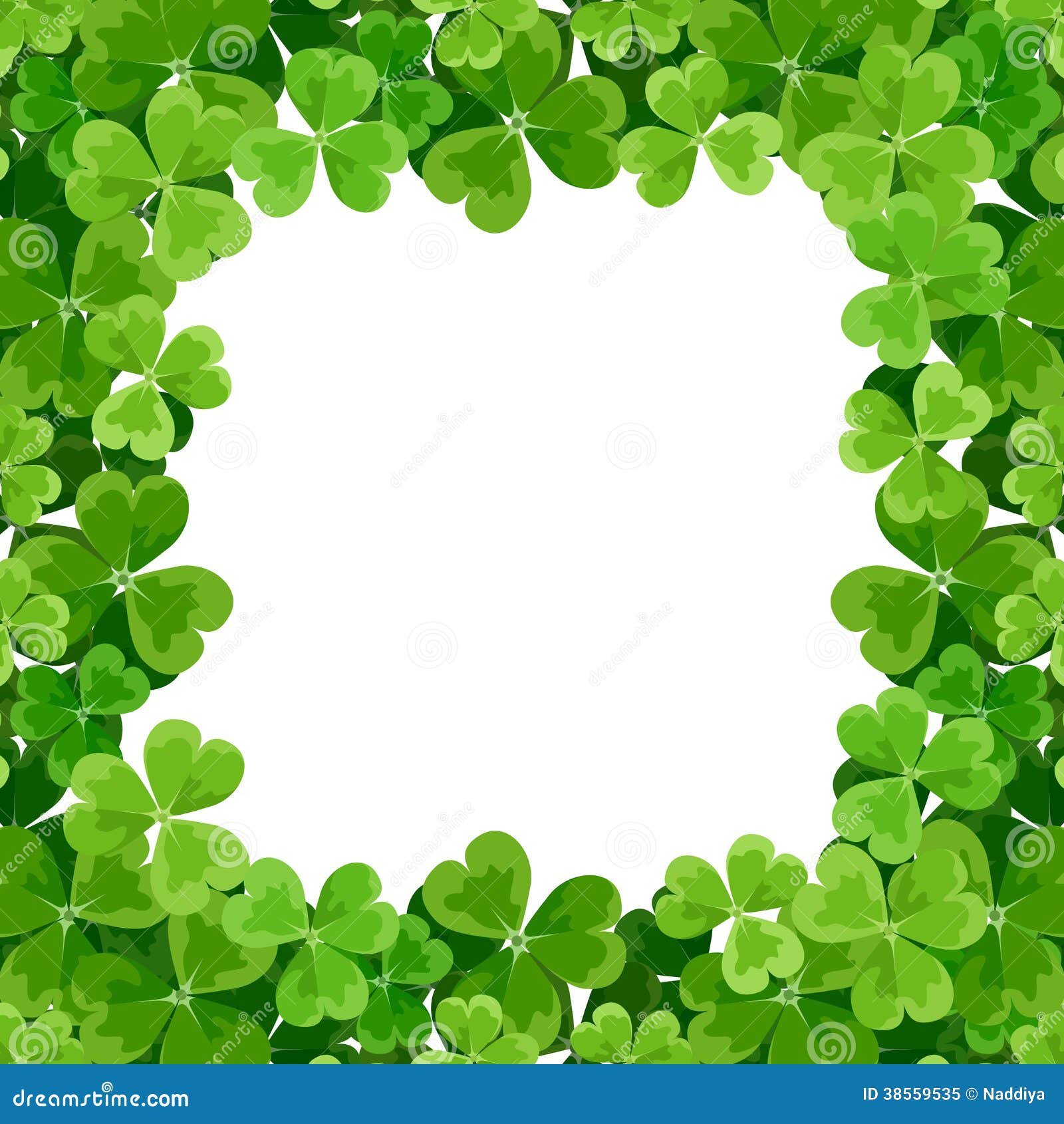 St. Patricks Frame with Shamrock. Stock Vector - Illustration of ...