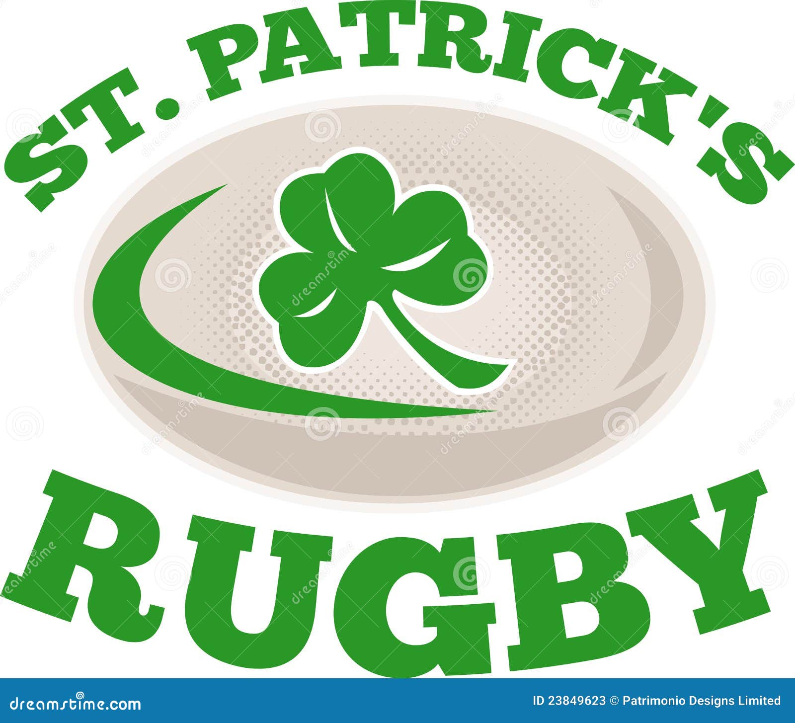 St. Patricks Rugby Ball Shamrock Stock Illustration - Illustration of ...