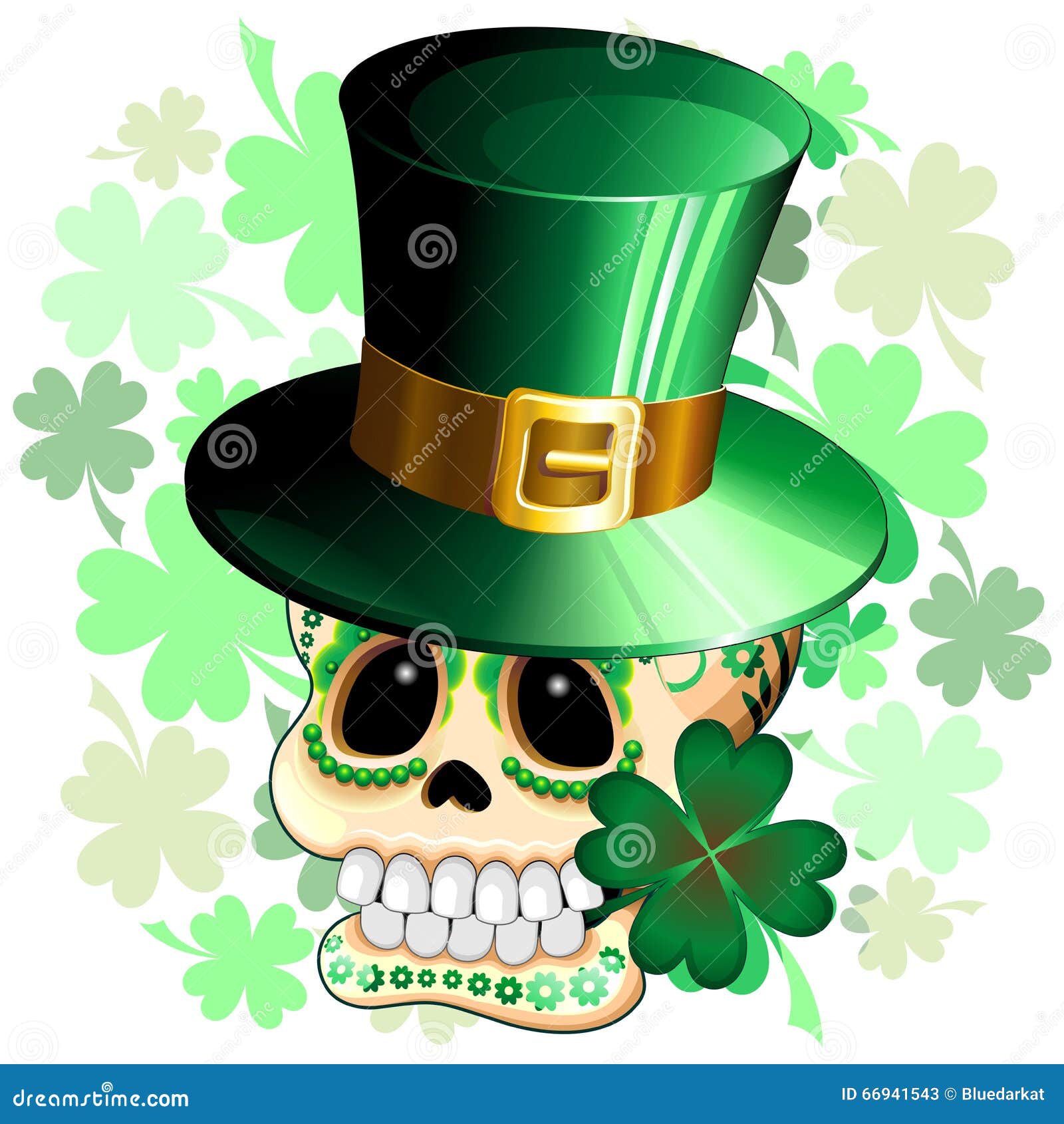 St Patrick Skull Cartoon vector illustratie. Illustration of ...