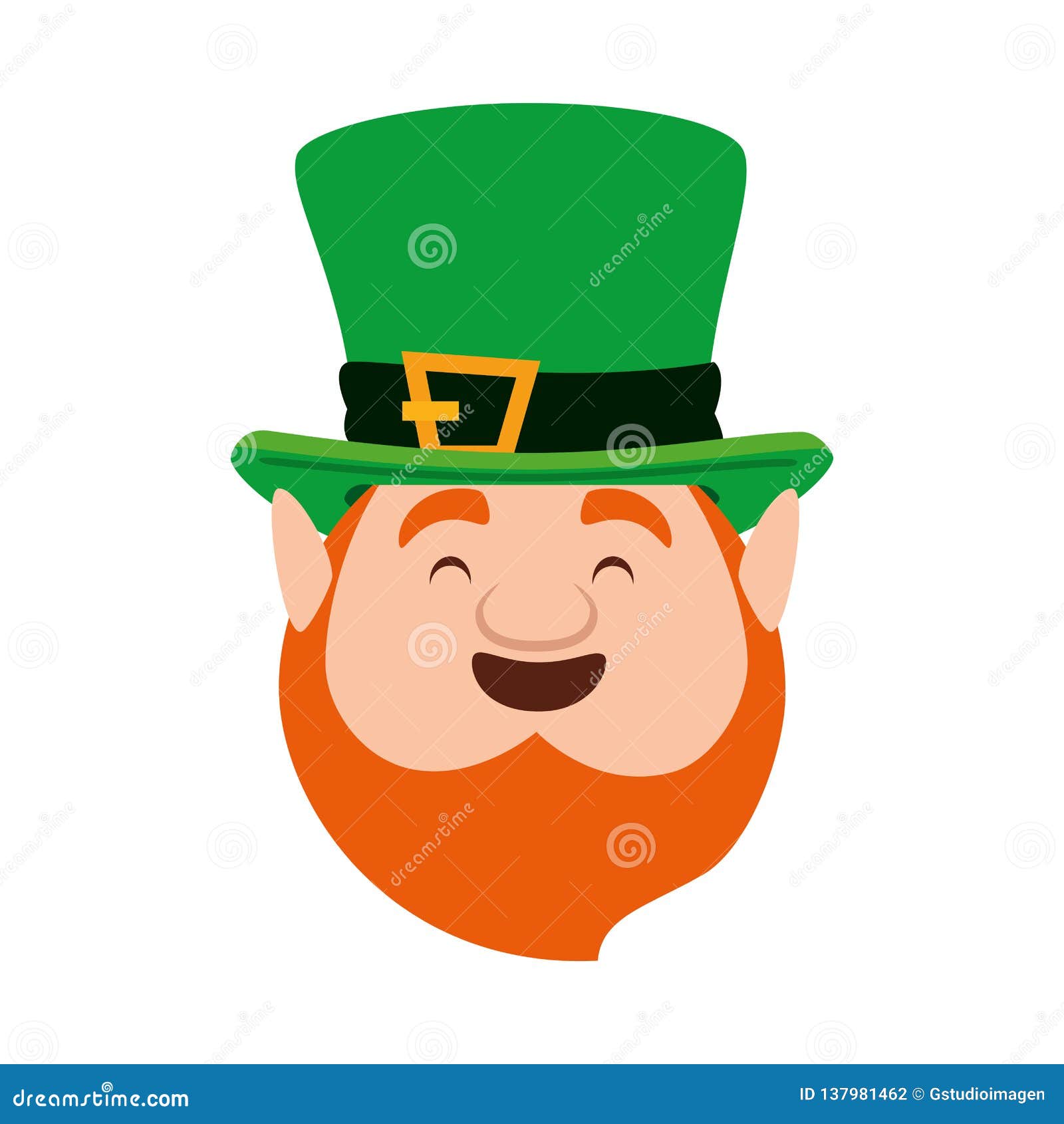 St Patricks Day Leprechaun Head Character Stock Vector - Illustration ...