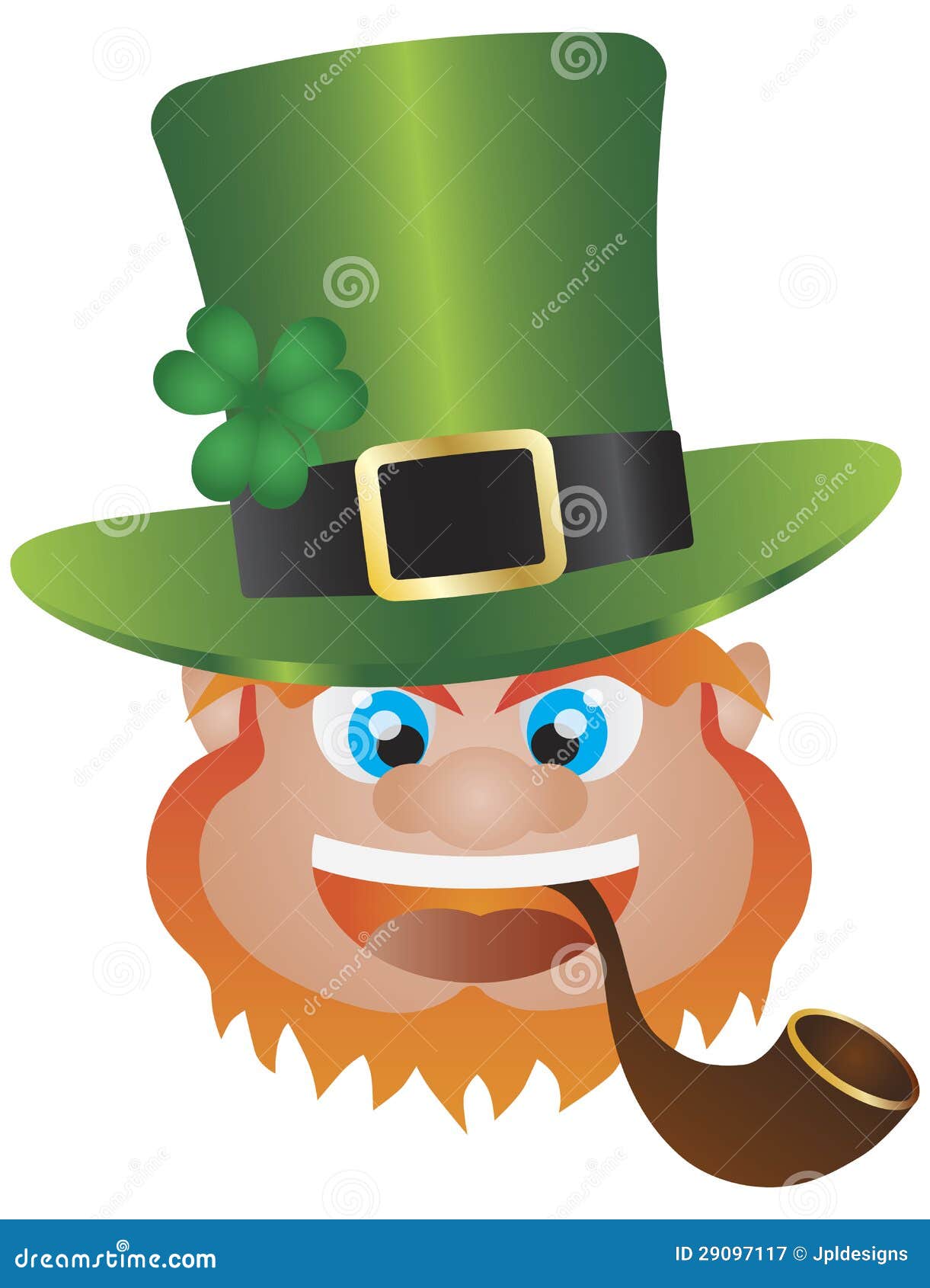 St Patricks Day Leprechaun Head Illustration Stock Vector ...