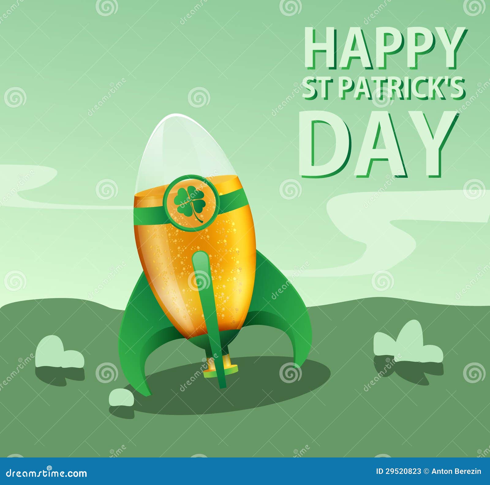 St. Patricks Day, Rocket with a Beer Stock Vector - Illustration of ...
