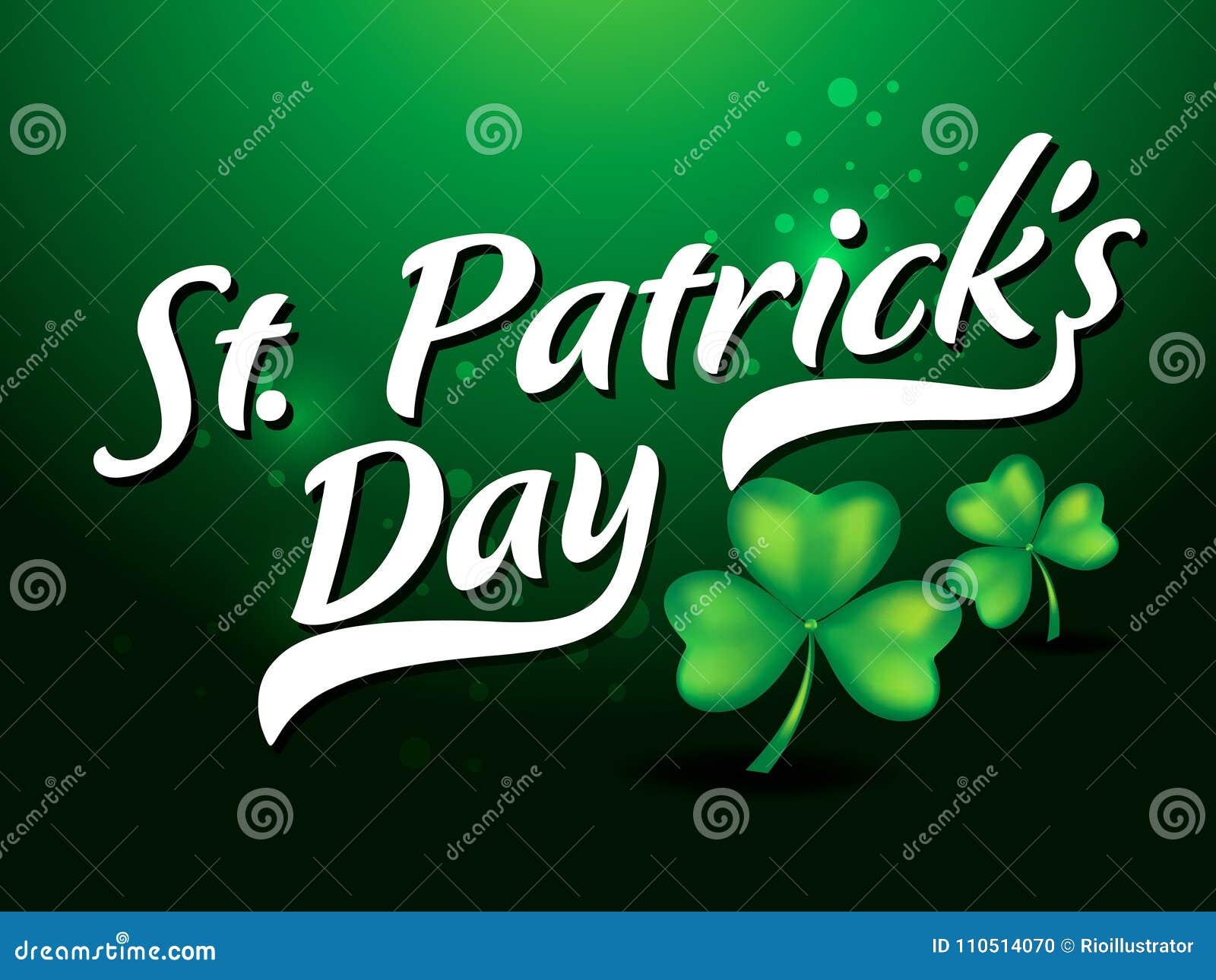 St Patricks Day Text Background with Clove Stock Vector - Illustration ...