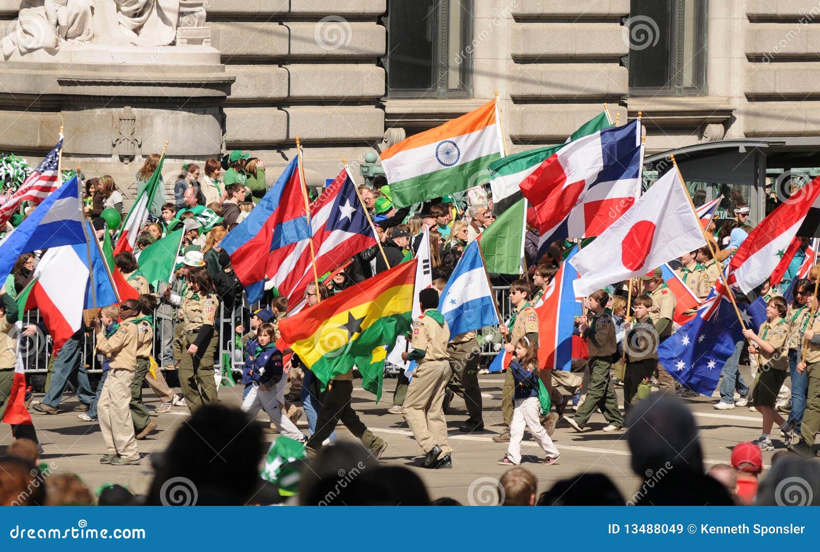 St Patricks parade flags editorial stock image. Image of celebration ...