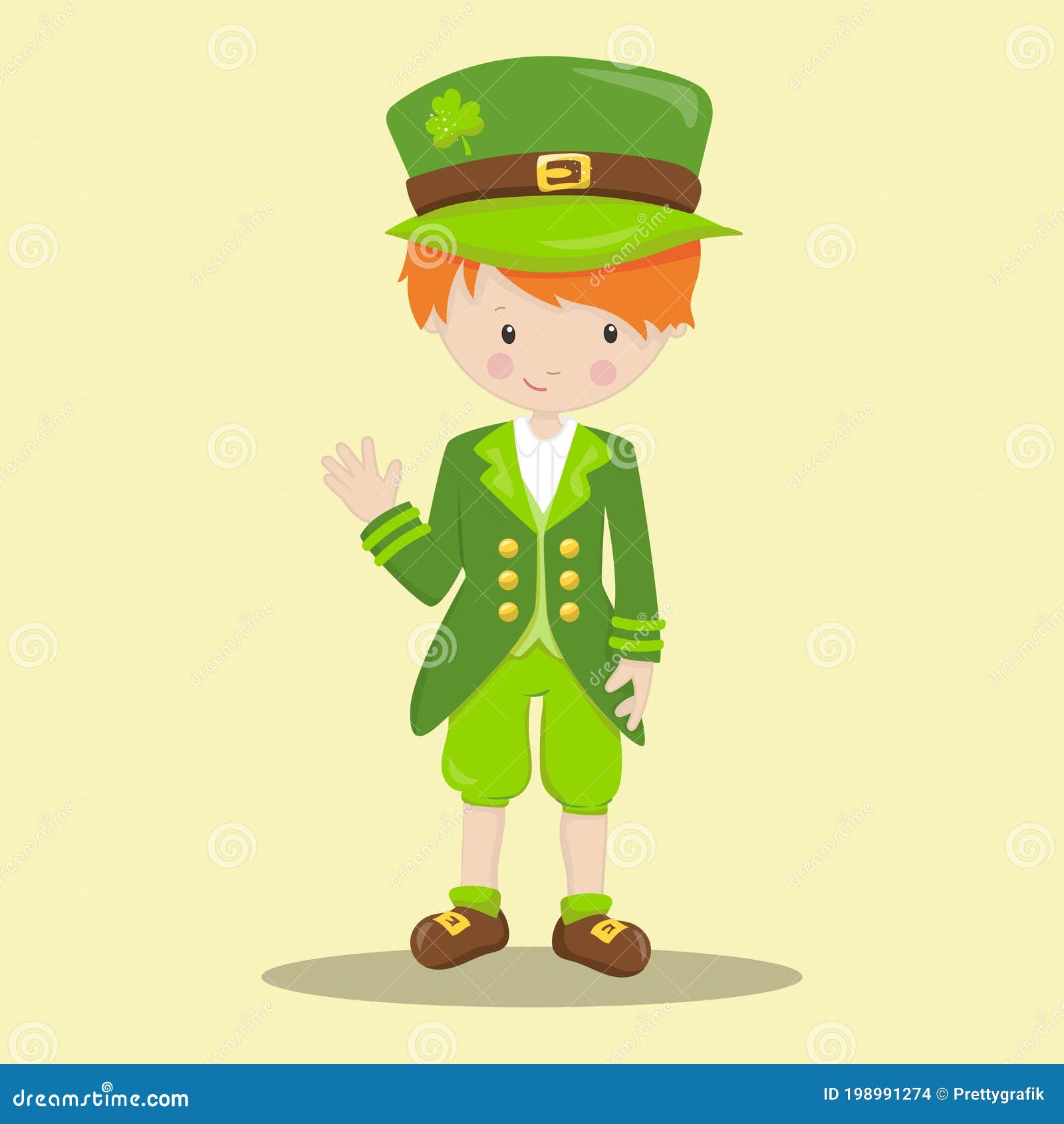 St patrik boy 03 stock vector. Illustration of vector - 198991274
