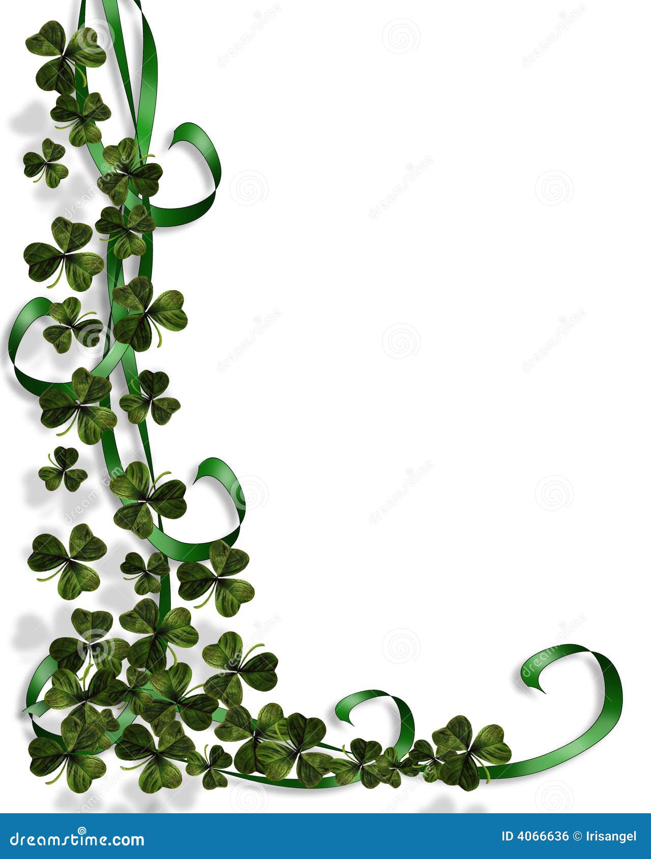 St Patty S Day Border Shamrocks Ribbons Stock Illustration ...