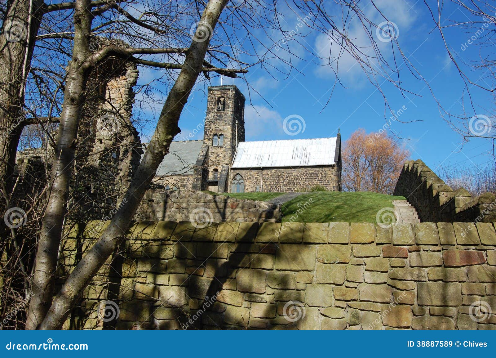 St Paul s church Jarrow stock image. Image of tower, trees - 38887589