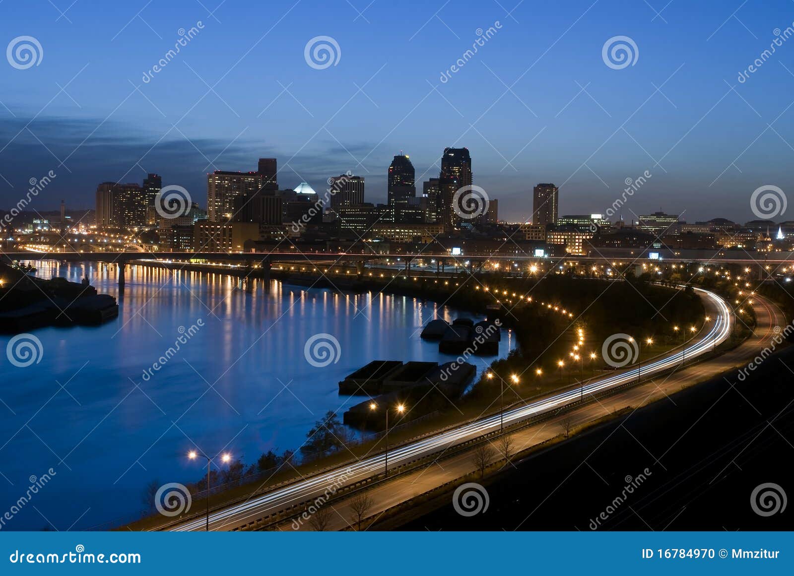 St Paul Skyline at Night. stock photo. Image of city - 16784970