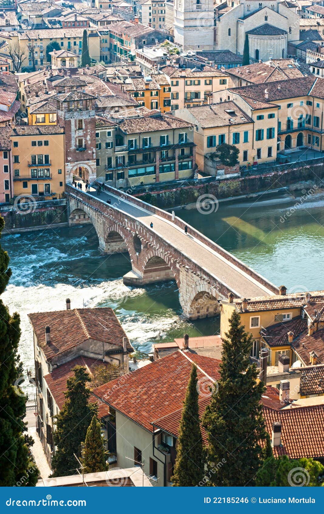 St Peter Bridge, Verona, Italy. Stock Photo - Image of city, bridge ...