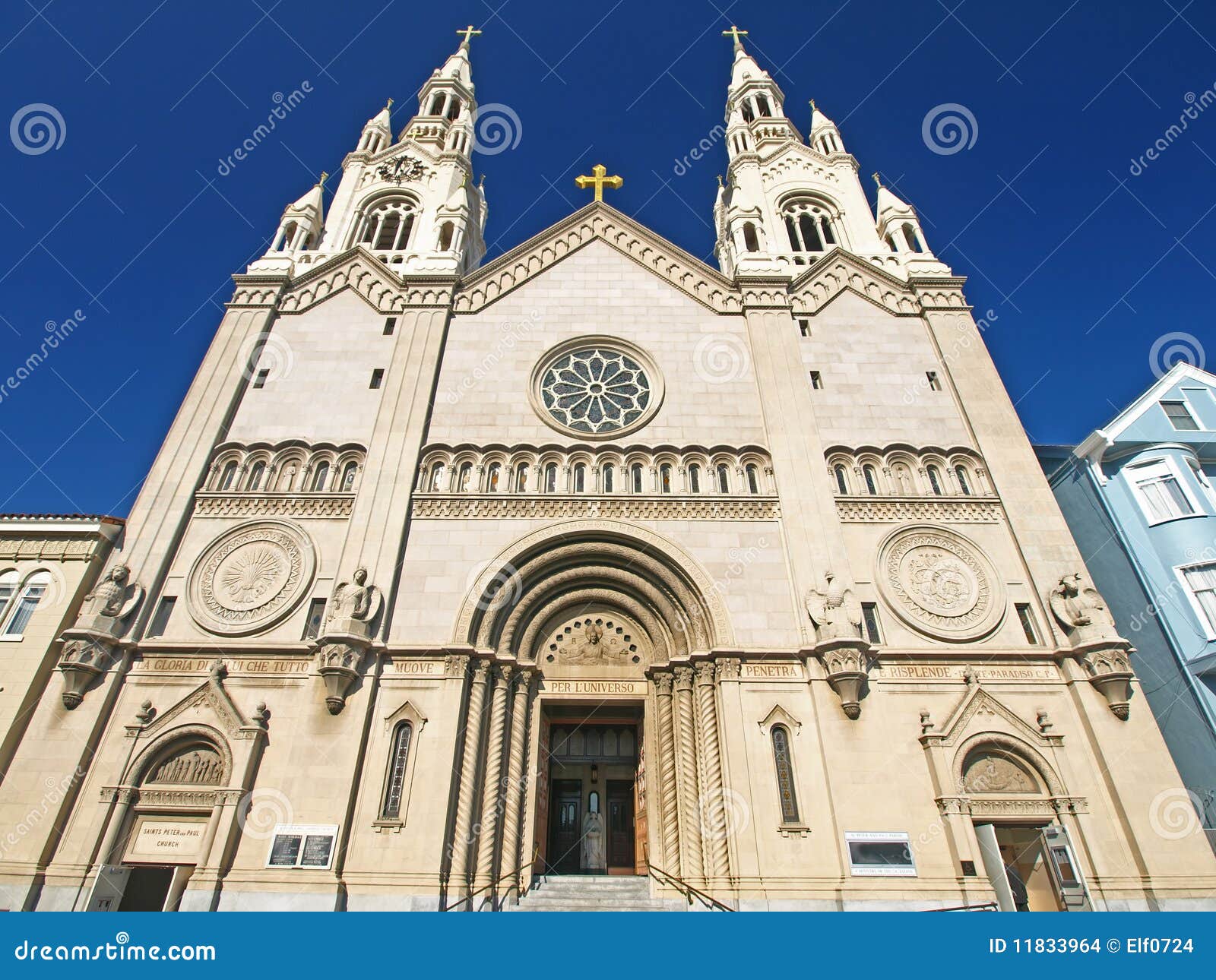 St. Peter & Paul Church in San Francisco Stock Photo - Image of cross ...