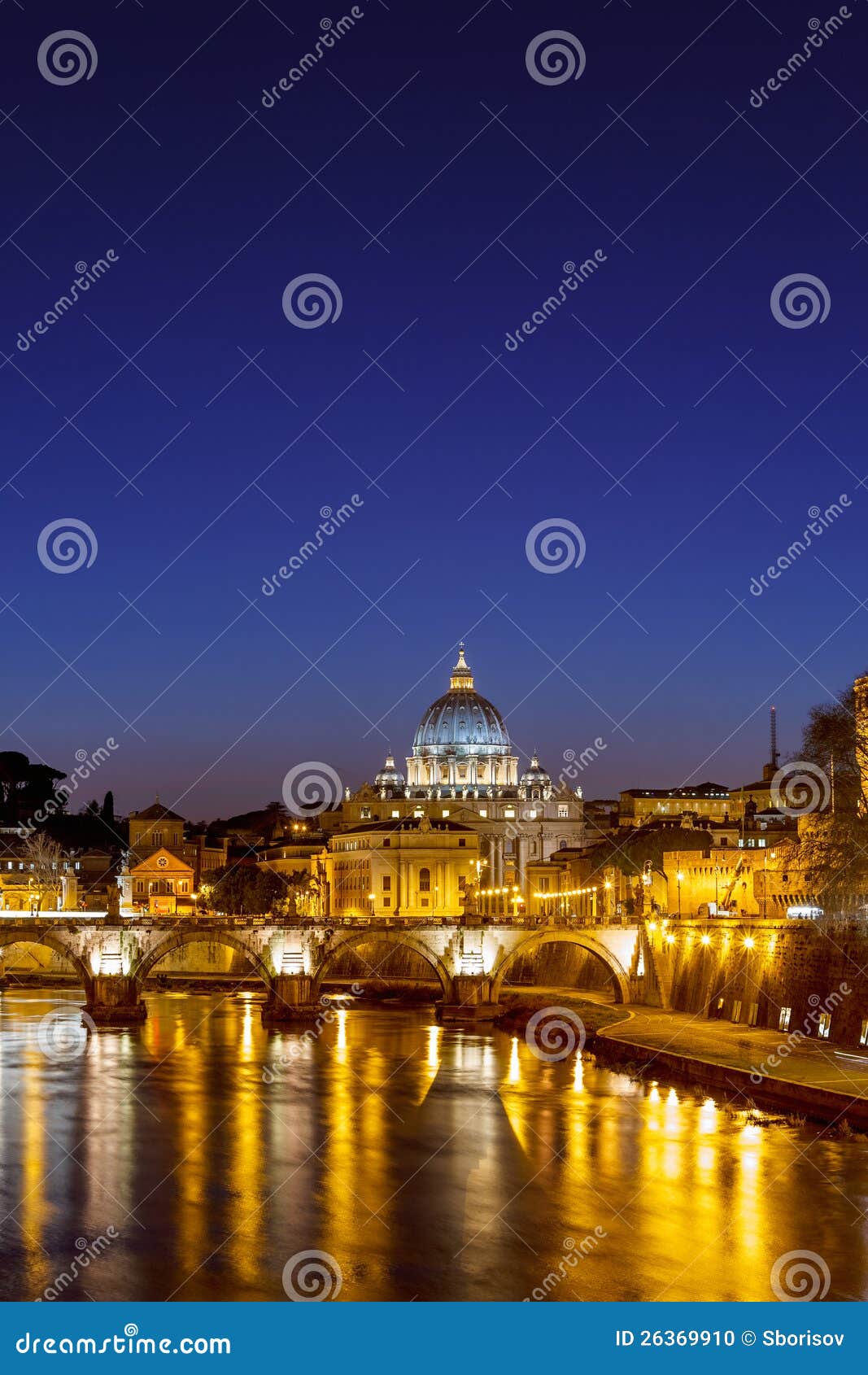 St. Peter S Cathedral at Night, Rome Stock Photo - Image of dome ...