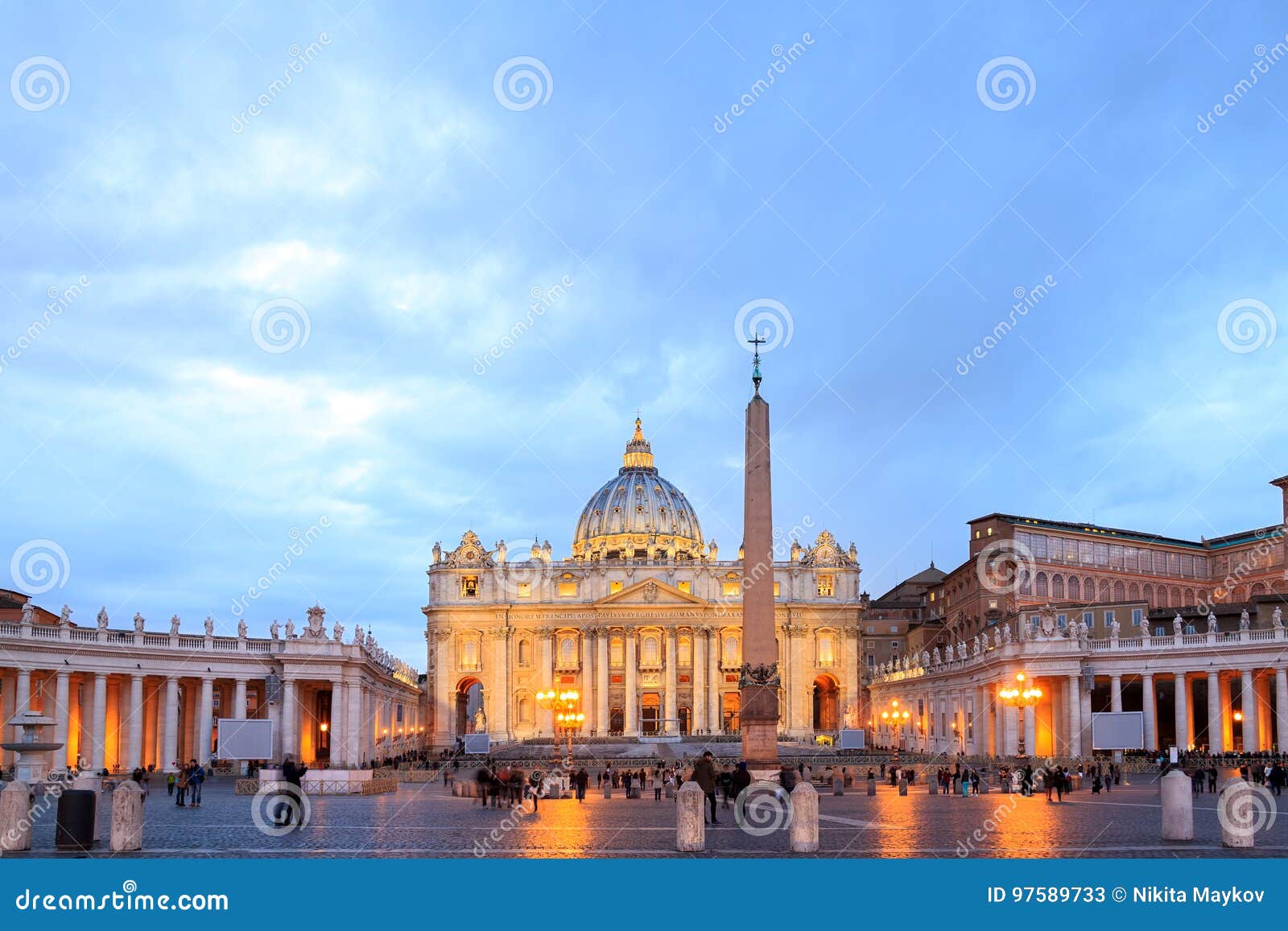 St. Peter`s Square at Sunset. Vatican City, Rome, Italy Editorial Stock ...