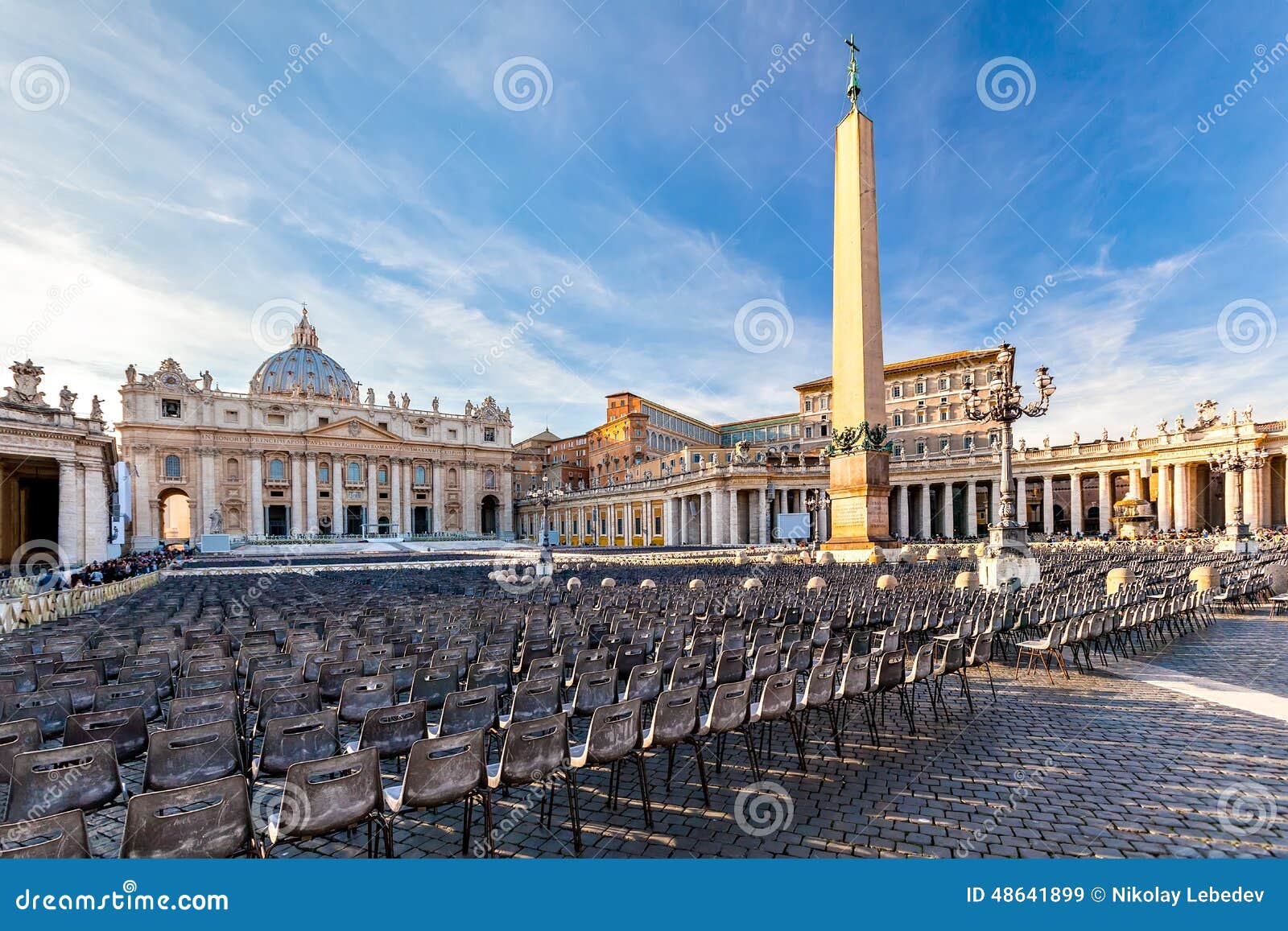 St. Peter S Square at the Vatican at Sunset Editorial Stock Image ...