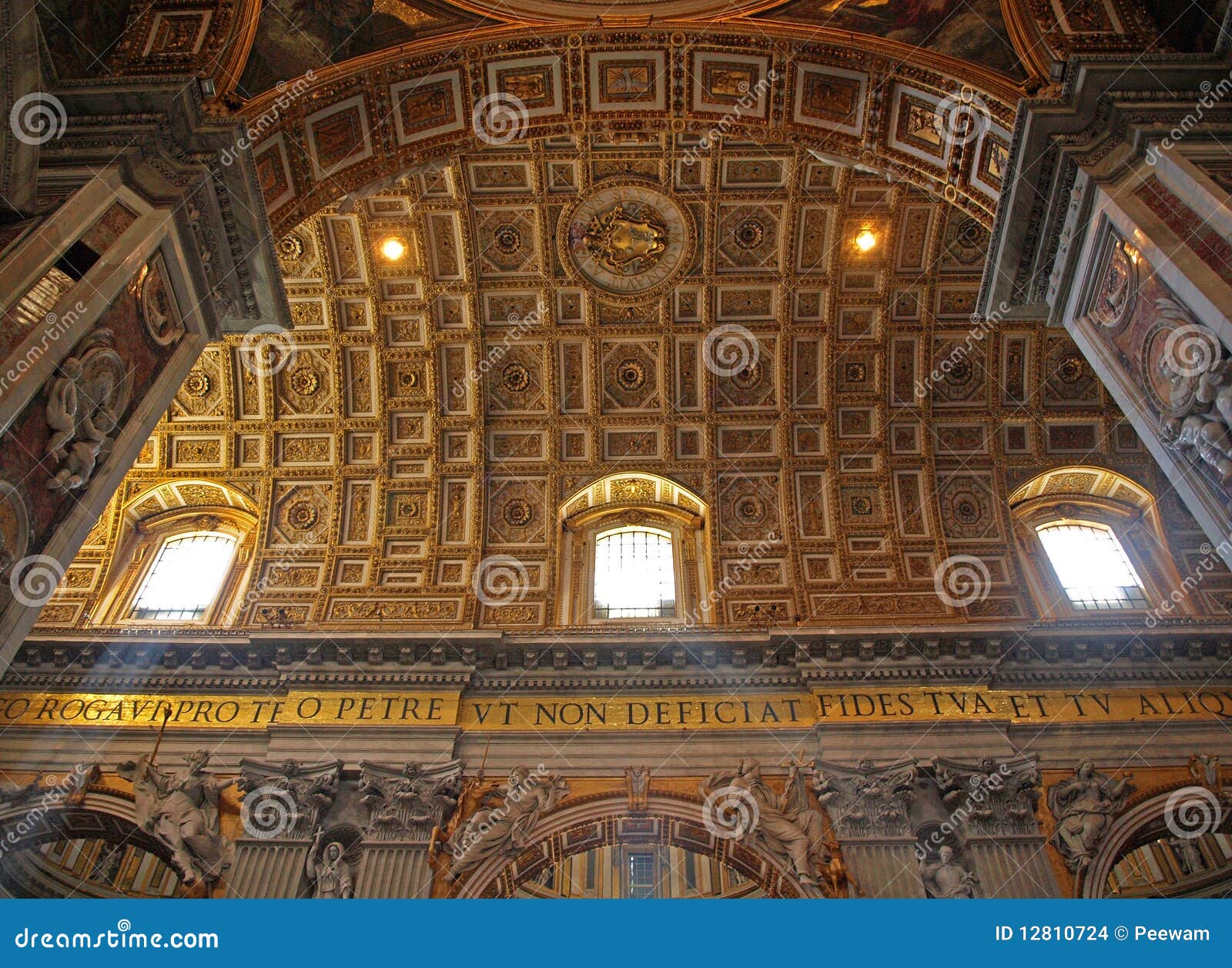 Gold Ornate Detail Inside St Peters Cathedral Rome Italy Editorial ...