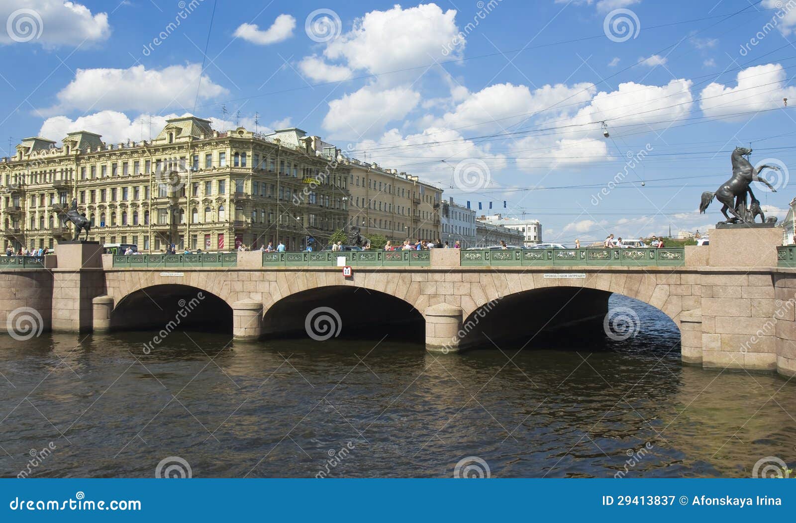 St. Petersburg, Anichkov Bridge Editorial Photography - Image of river ...
