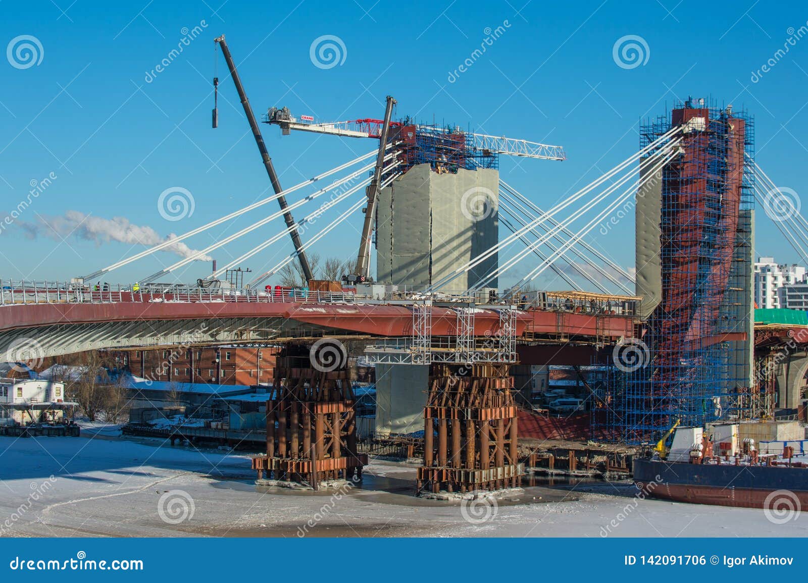 The Cable-stayed Bridge Under Construction. the Final Stage of ...