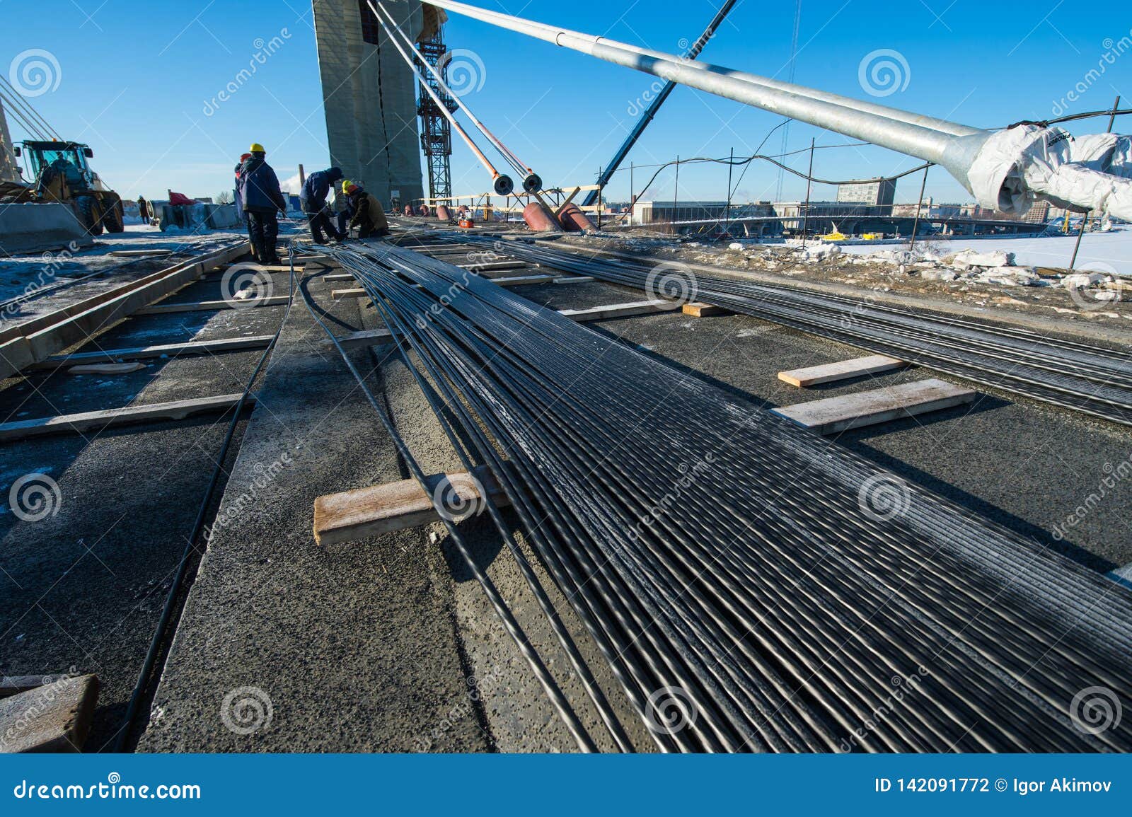 The Cable-stayed Bridge Under Construction. the Final Stage of ...
