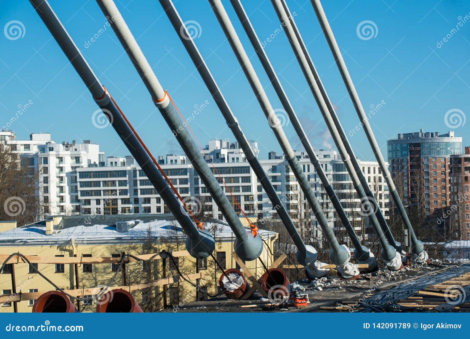 The Cable-stayed Bridge Under Construction. the Final Stage of ...