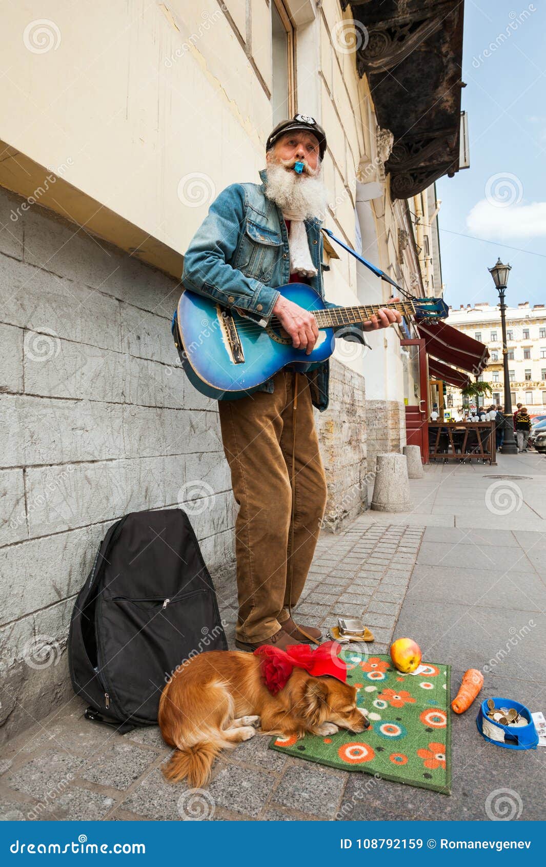 Street Musician Plays Guitar on a City Street Editorial Stock Image ... Street Musician Plays Guitar on a City Street Editorial Stock Image ...