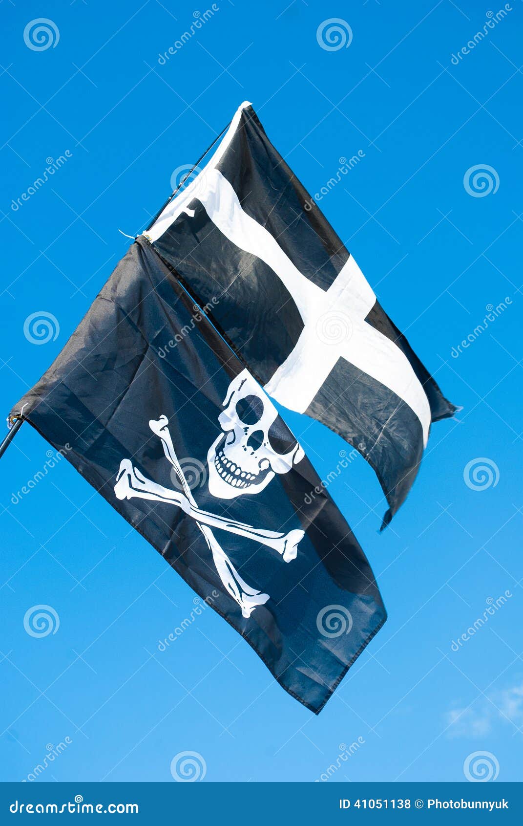 St Piran and Pirate Flags Together. Stock Photo - Image of saint ...