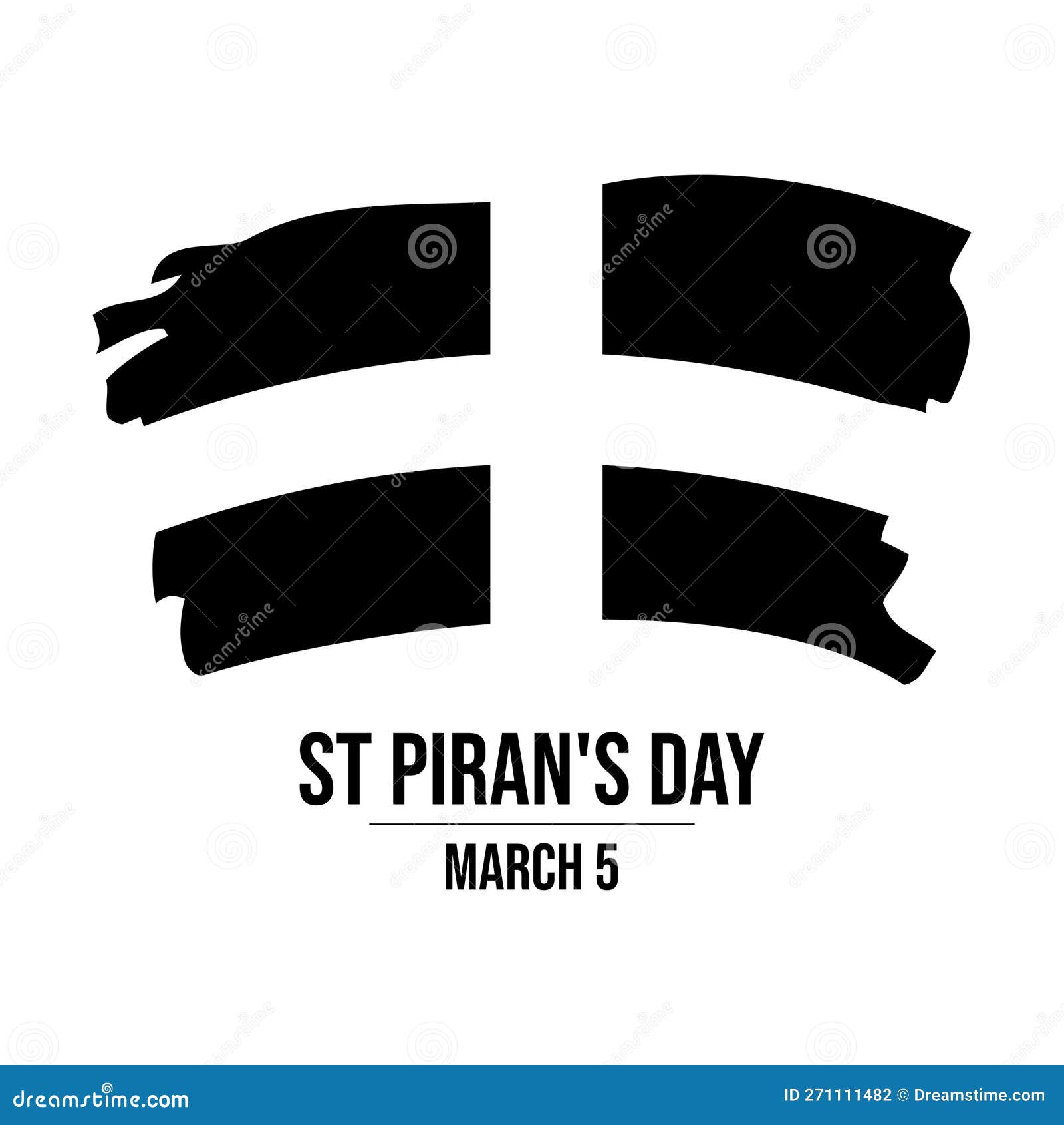 St Piran S Day Poster with Cornwall Flag Vector Illustration Stock ...