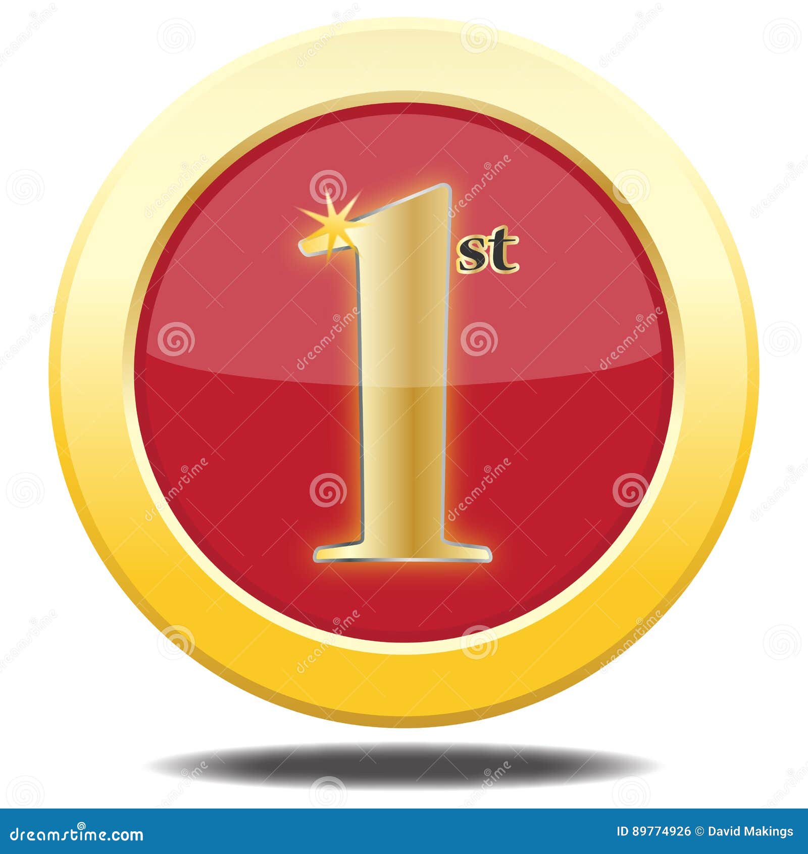 1st Place Gold Icon stock illustration. Illustration of gold - 89774926