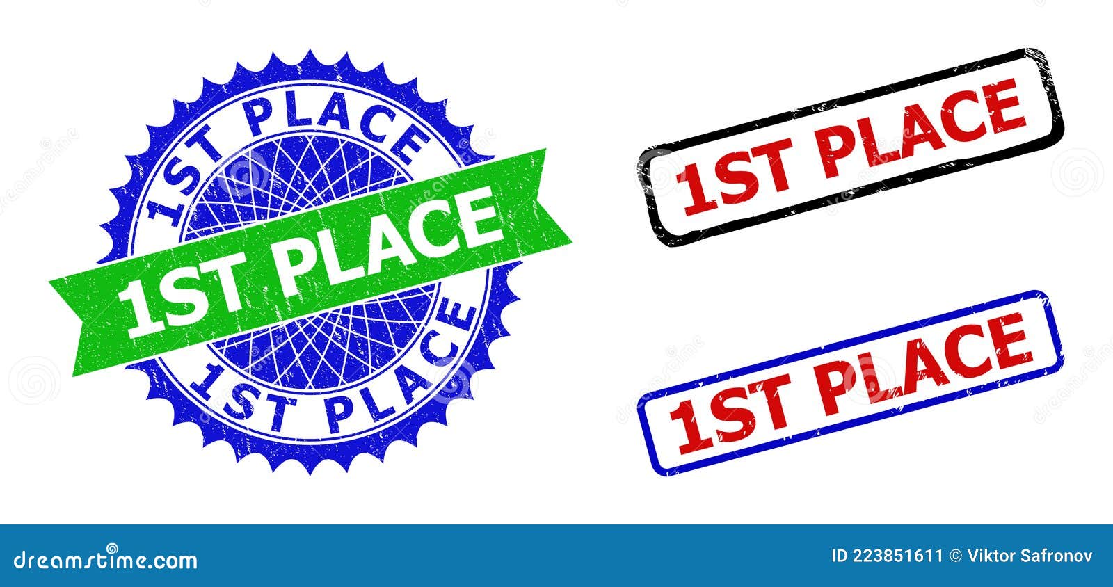 1ST PLACE Rosette and Rectangle Bicolor Stamps with Corroded Textures ...