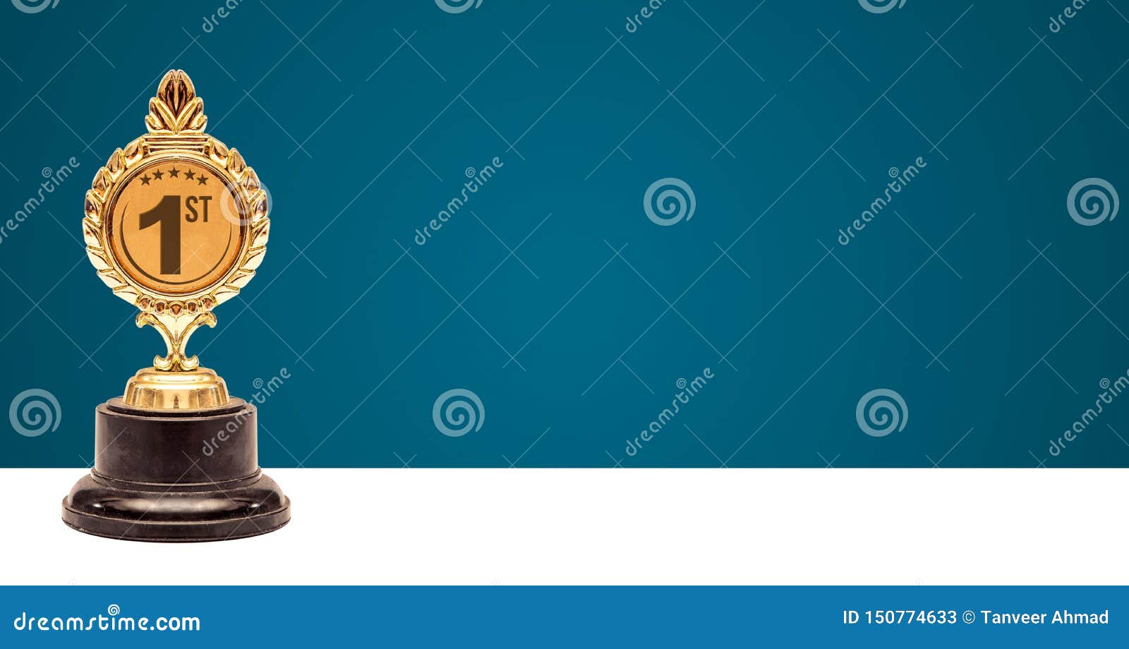 1st Position Award Banner, Winner Award with Trophy Stock Image - Image ...