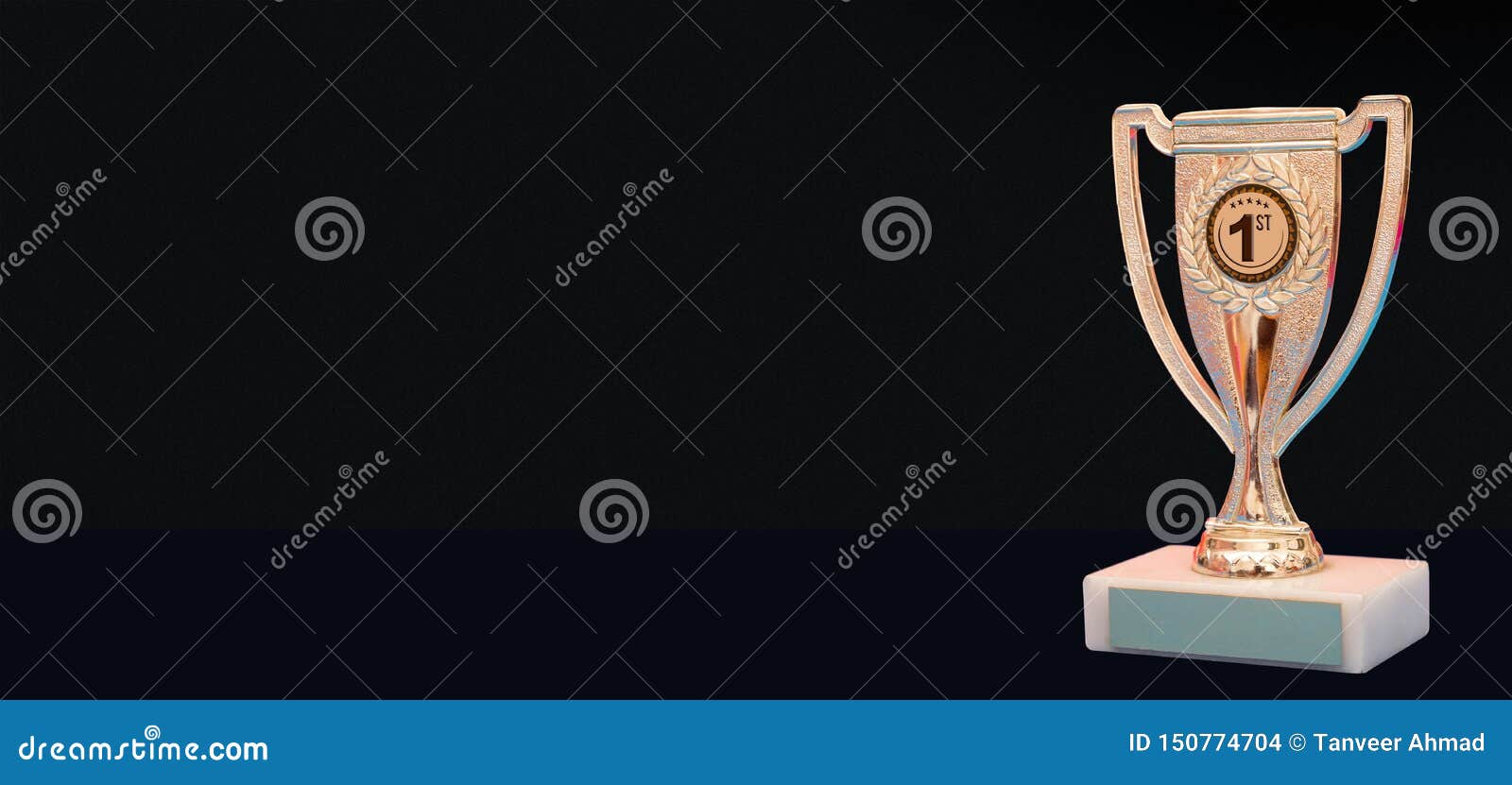 1st Position Award Banner, Winner Award with Trophy on Black Background ...
